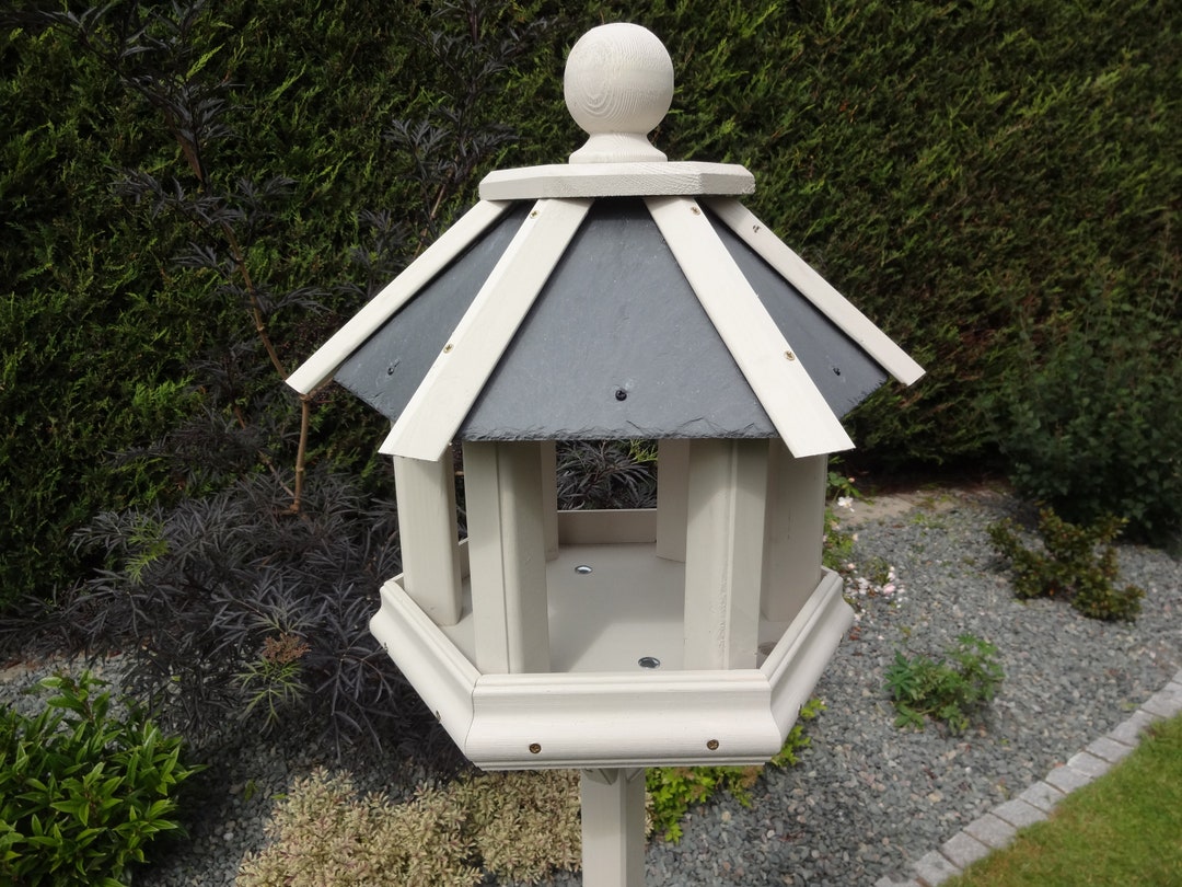 Handmade Hexagonal Bird Table: Natural Stone Slate Roof - Etsy UK