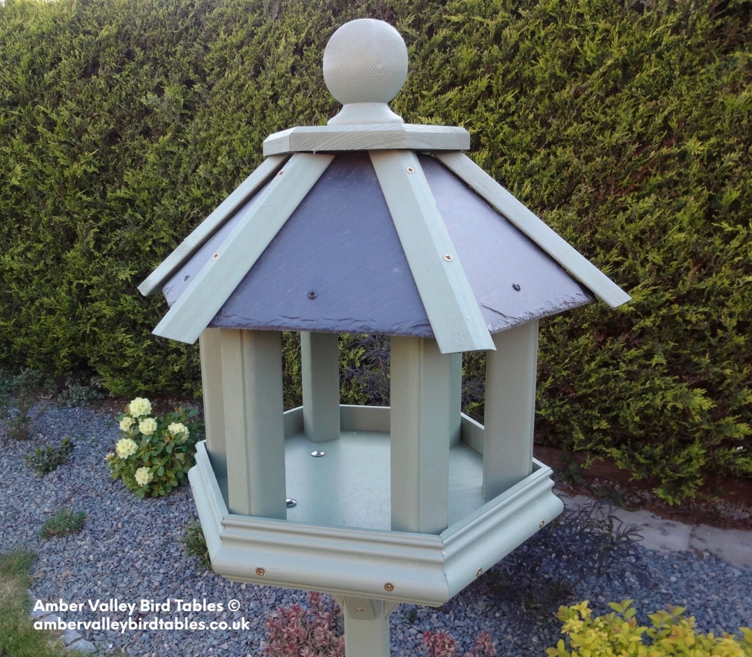 Bird Table, Willow, Hexagonal Bird Table, Birdhouse With a Natural ...