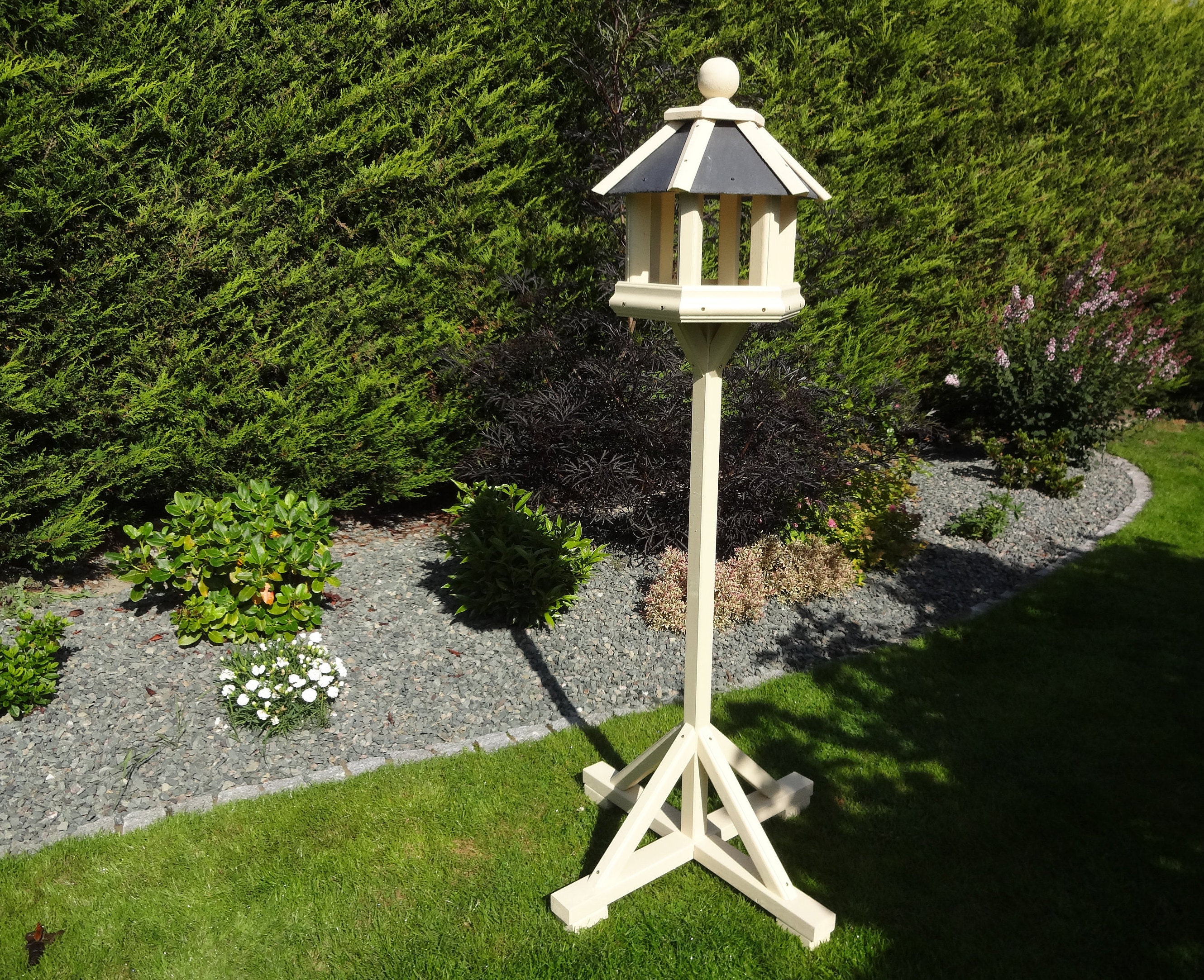 Bird Table Country Cream Hexagonal Bird Table Birdhouse With - Etsy UK