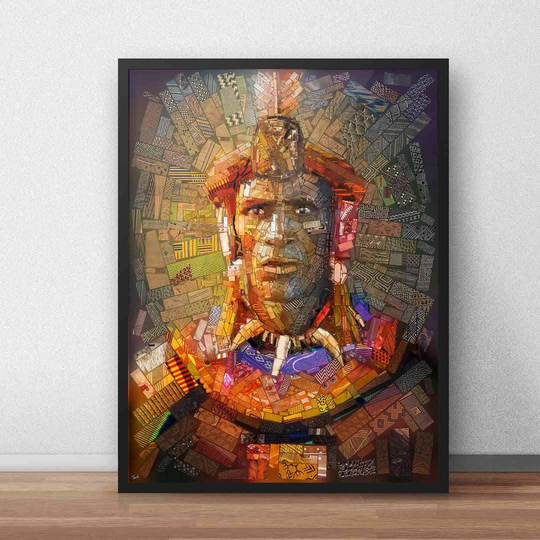 Shaka Zulu African Warrior Wall Art Colorful Art Print For T Museum