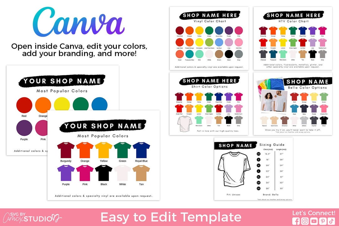 Canva Color Chart Mockups Vinyl Color Chart Templates - Etsy UK