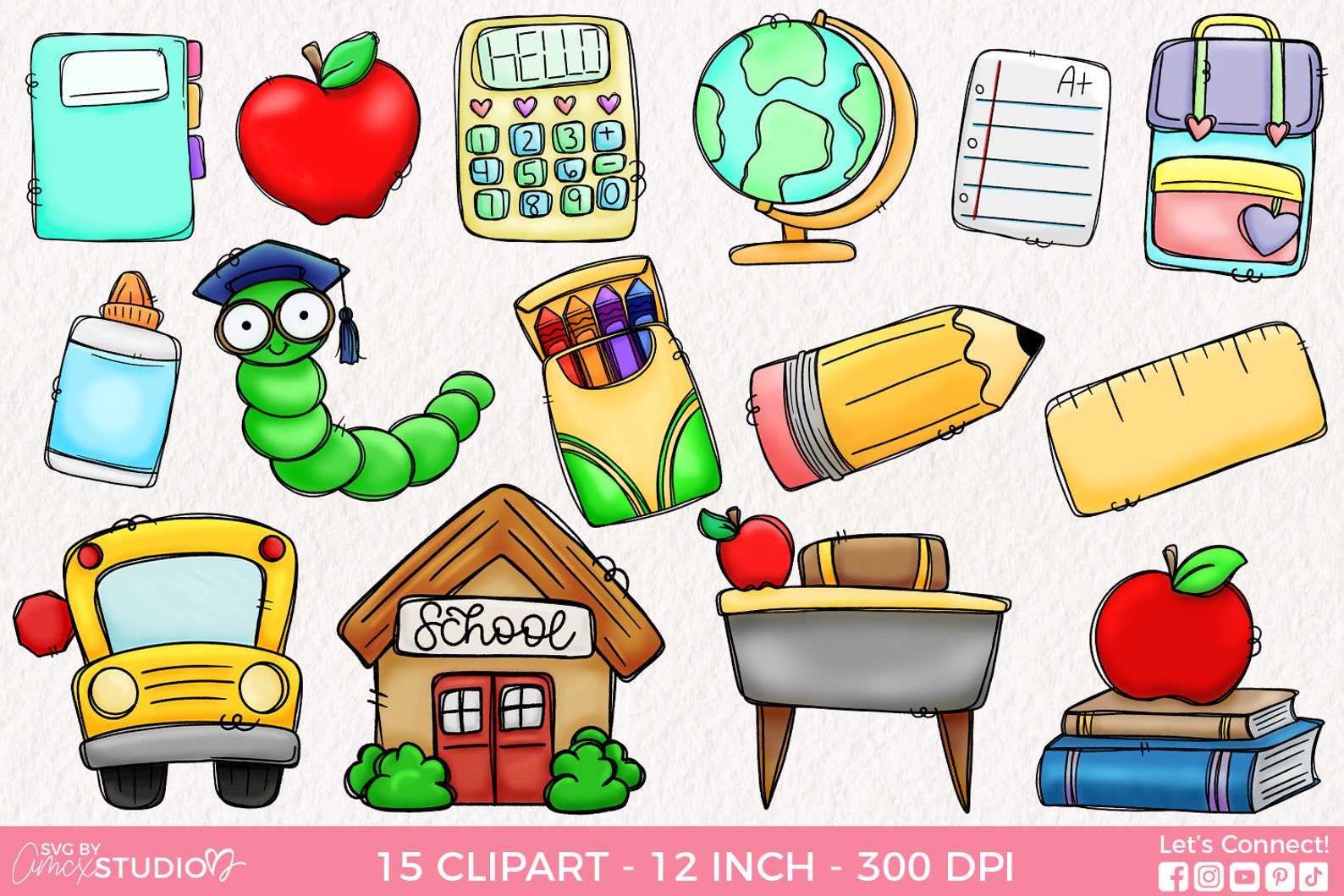 School Clipart Designs, School Clip Art Graphics, School Graphics for ...