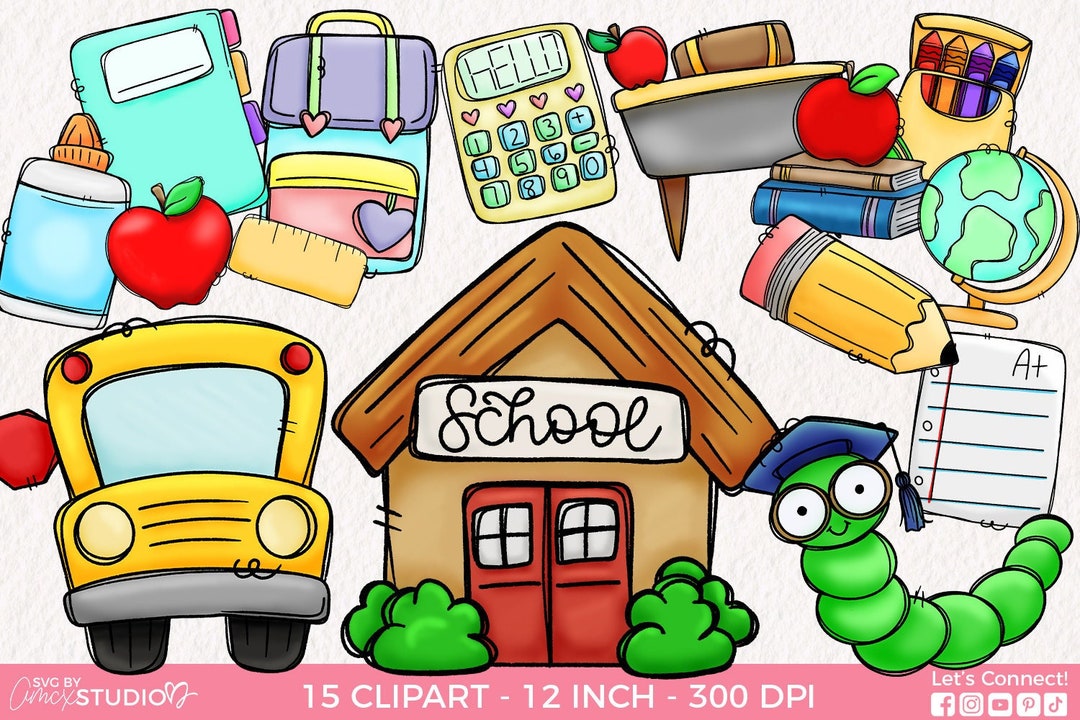 School Clipart Designs, School Clip Art Graphics, School Graphics for ...