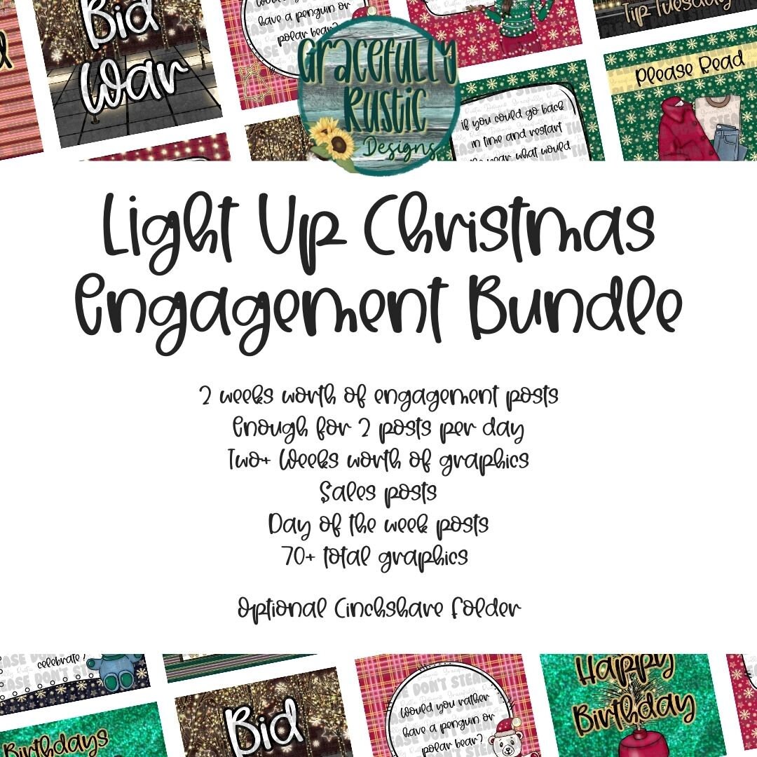 Light up Christmas | Facebook Engagement Bundle | Interaction Posts - Etsy