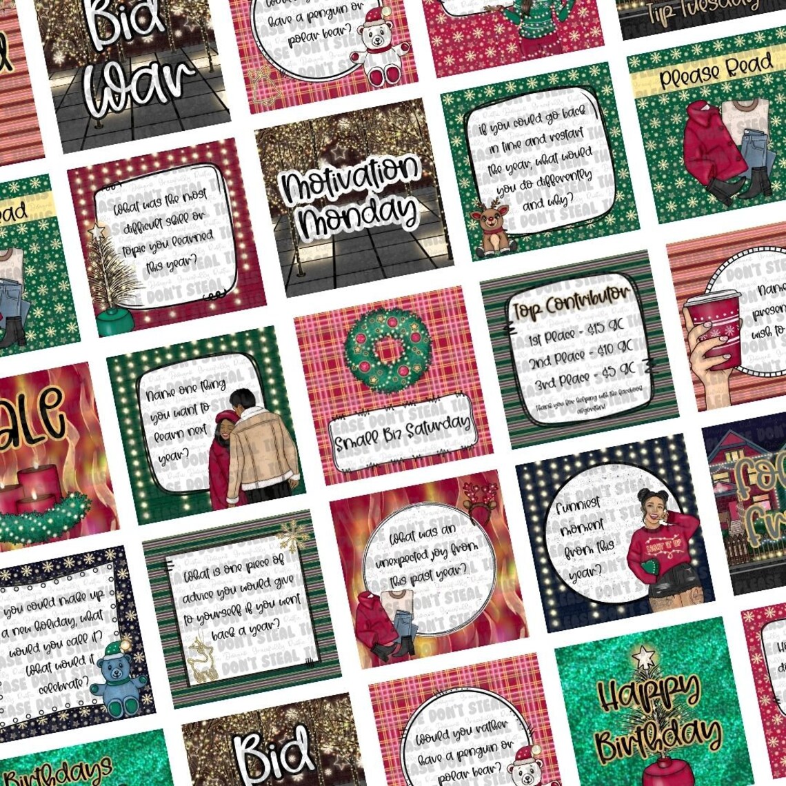 Light up Christmas | Facebook Engagement Bundle | Interaction Posts - Etsy
