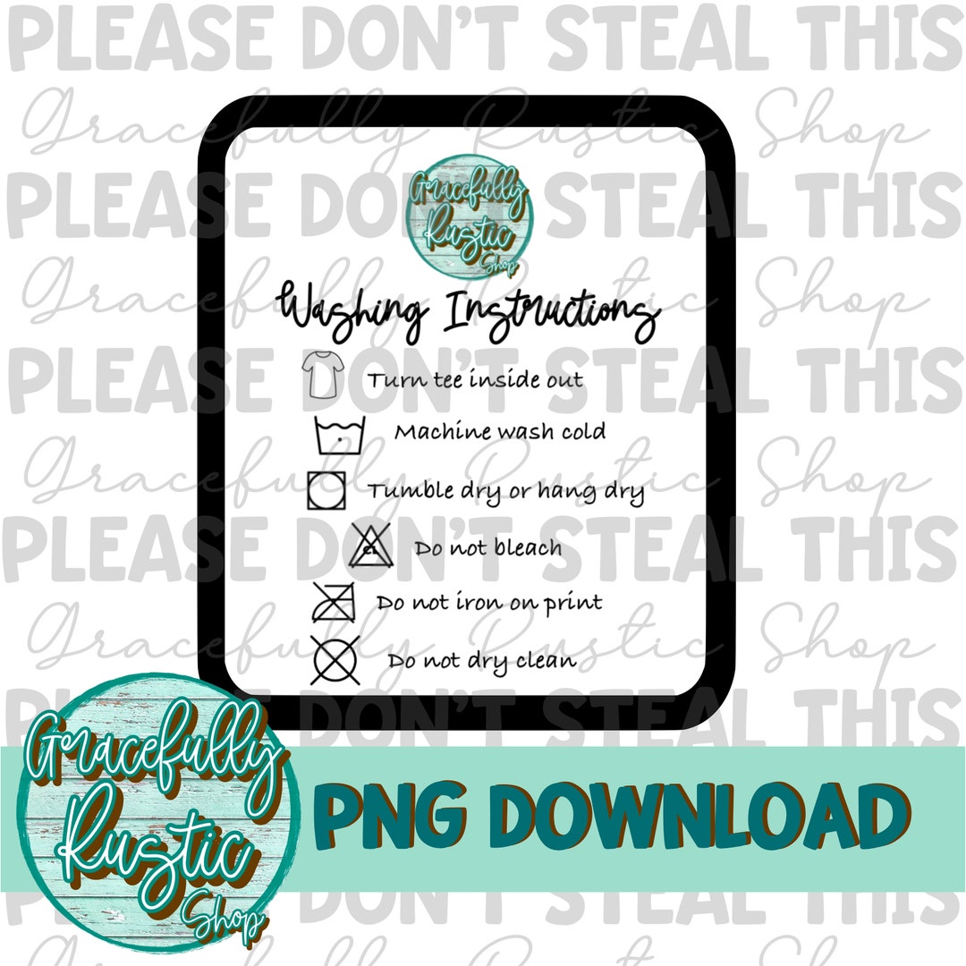 Customizable Washing Instruction for Sublimation Screen or DTF - Etsy