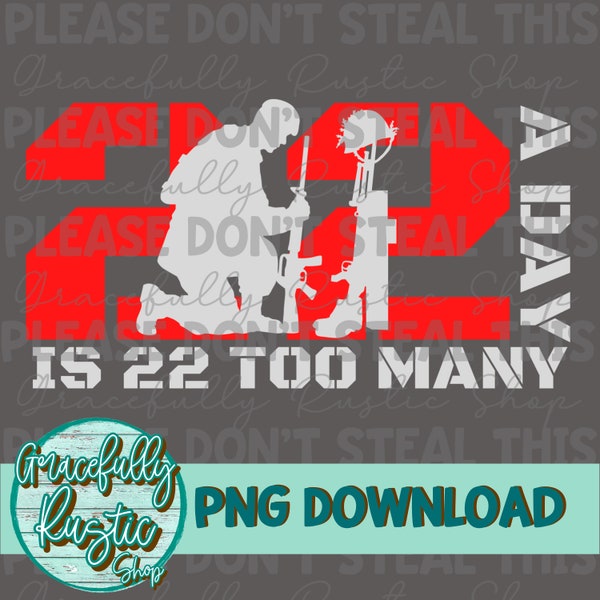 22 Veterans a Day Png - Etsy