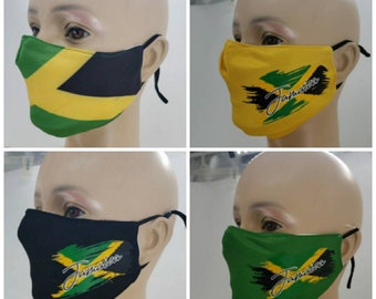 Jamaican Face Mask, Jamaican Flag Face Mask, Best Breathable Washable ...