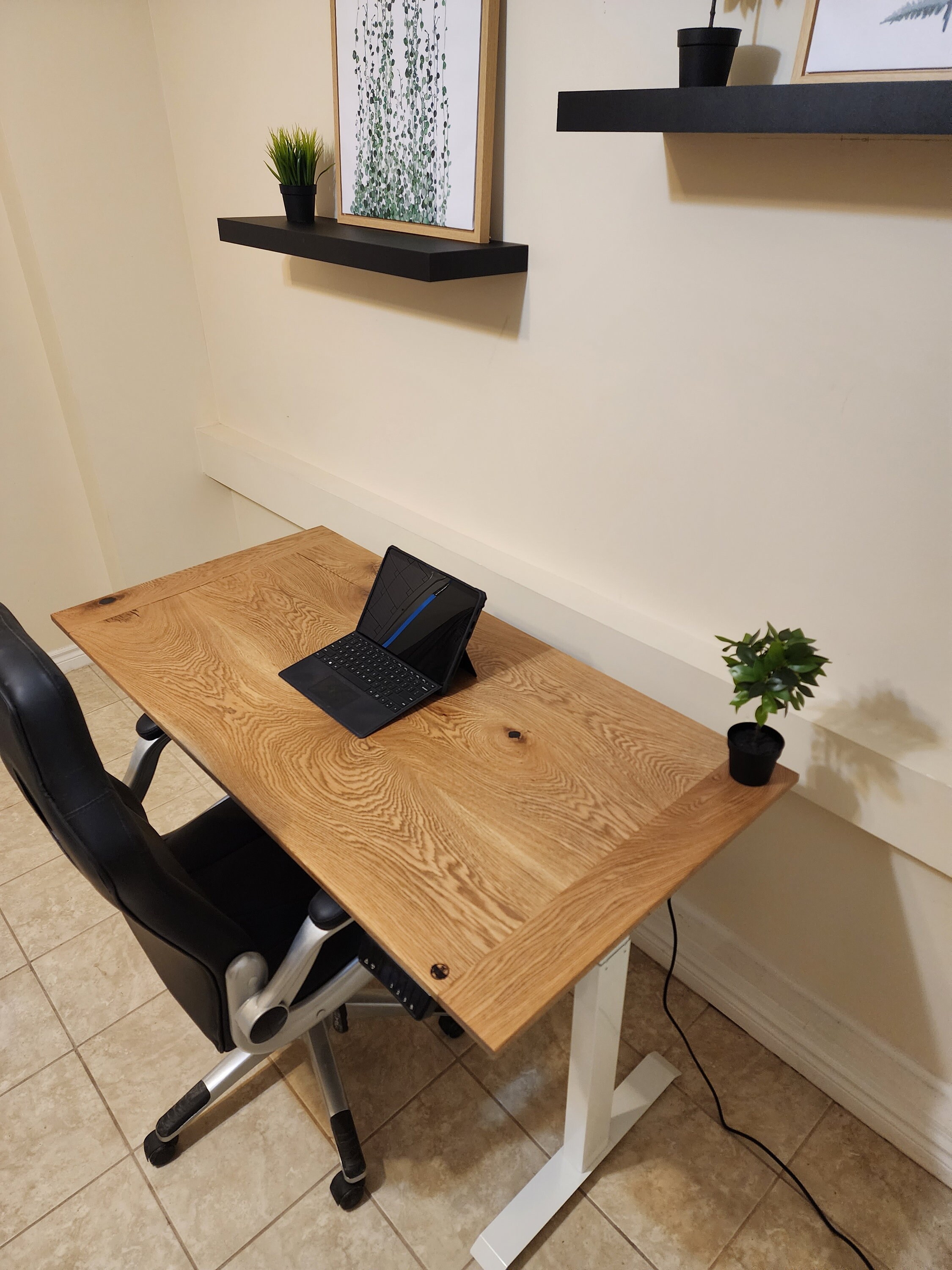 Adjustable Height Desk W/ Custom Wood Top - Etsy