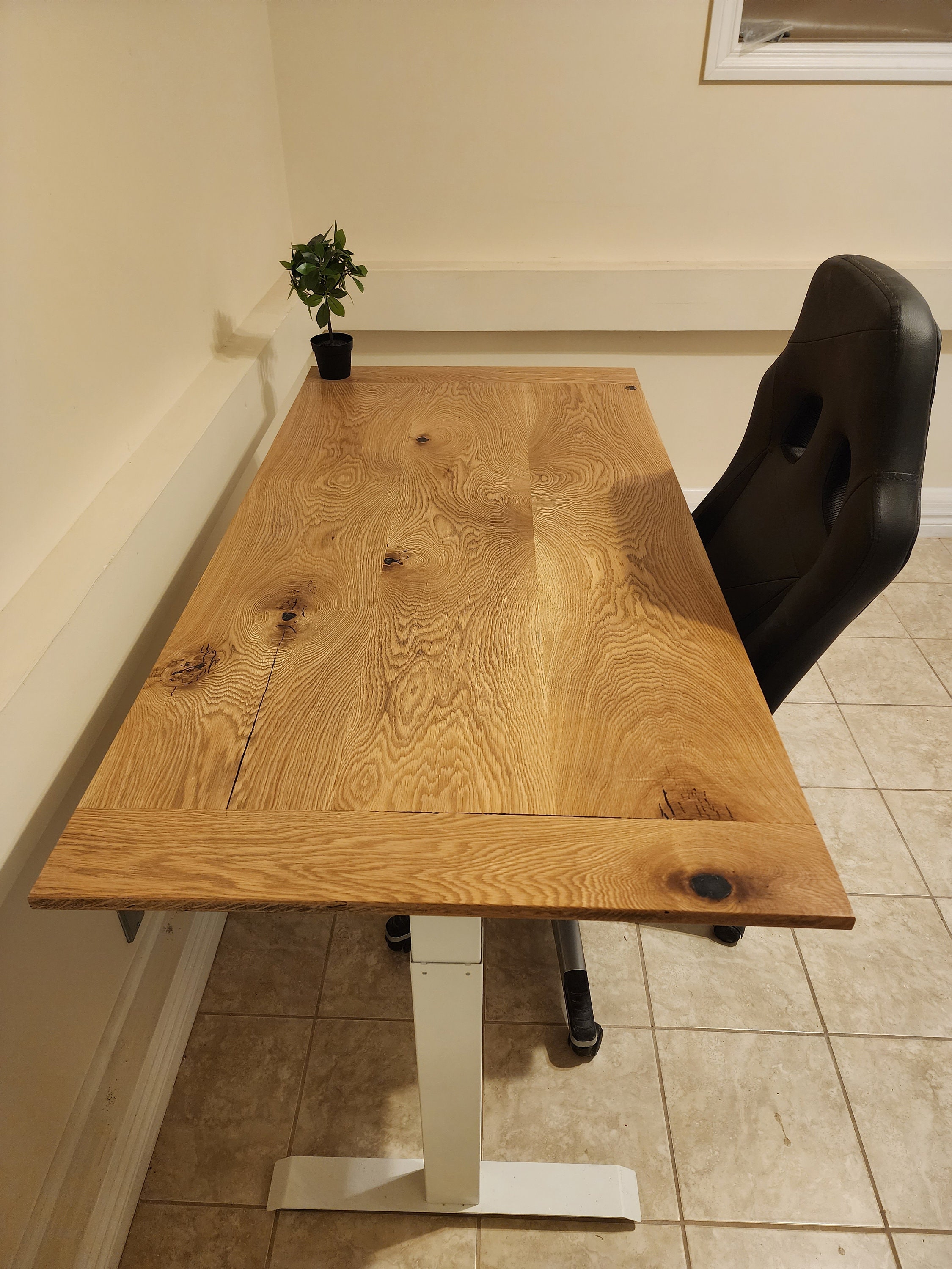 Adjustable Height Desk W/ Custom Wood Top - Etsy