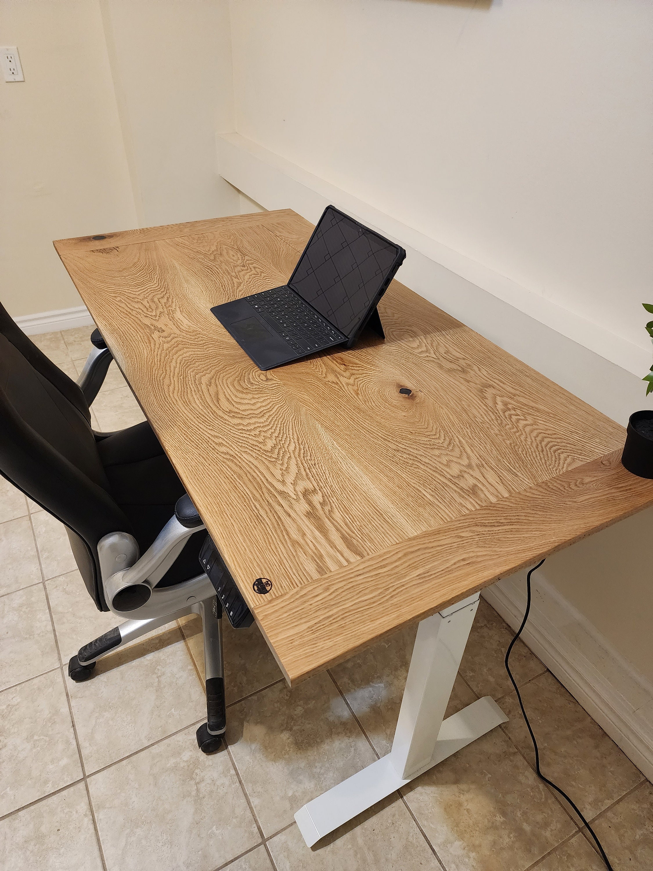 Adjustable Height Desk W/ Custom Wood Top - Etsy