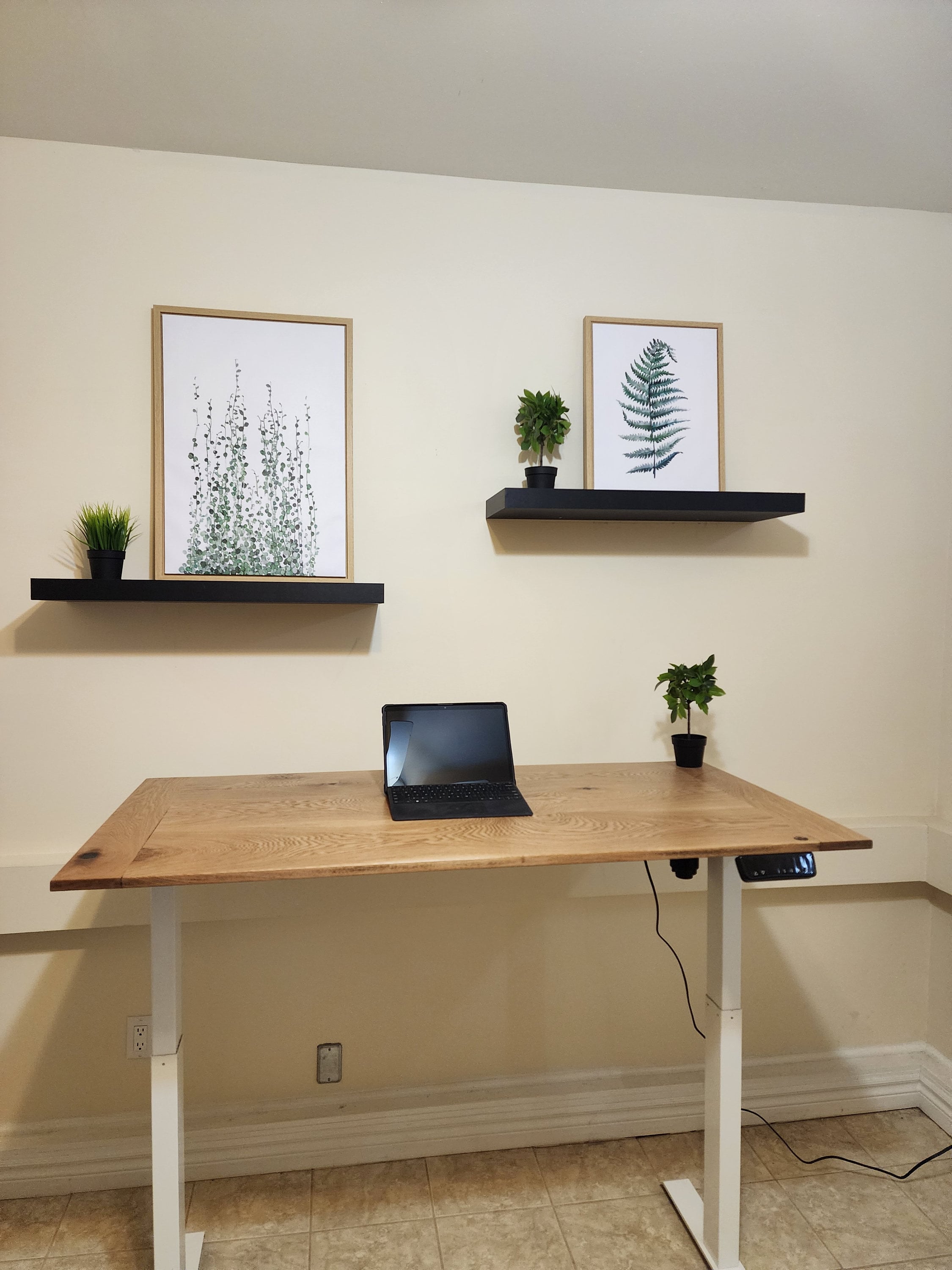 Adjustable Height Desk W/ Custom Wood Top - Etsy