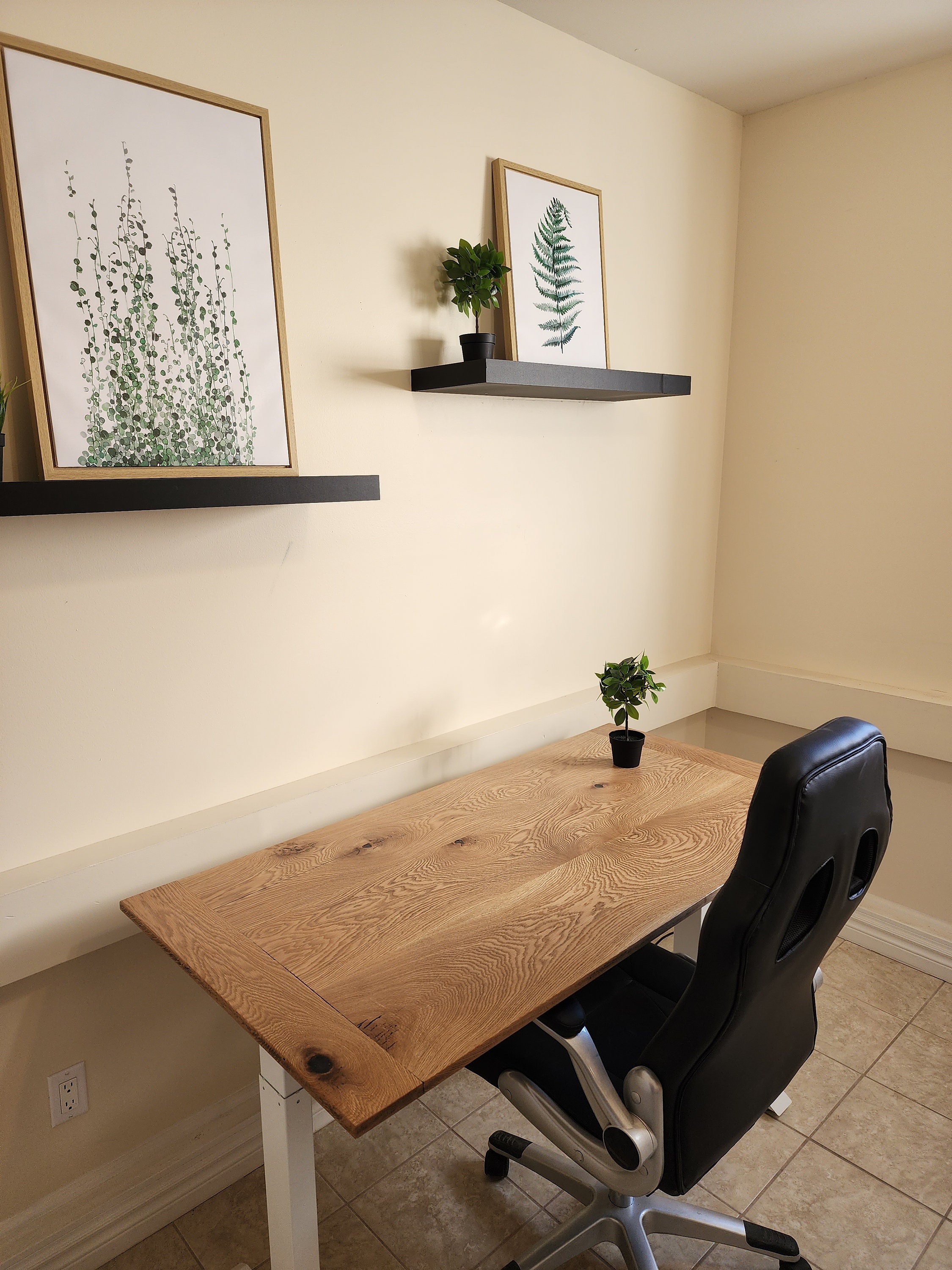 Adjustable Height Desk W/ Custom Wood Top - Etsy