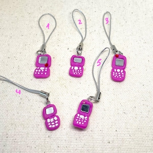 Flip Phone Mini Charm, Y2k Accessories, Polymer Art, Bedazzled Phone ...