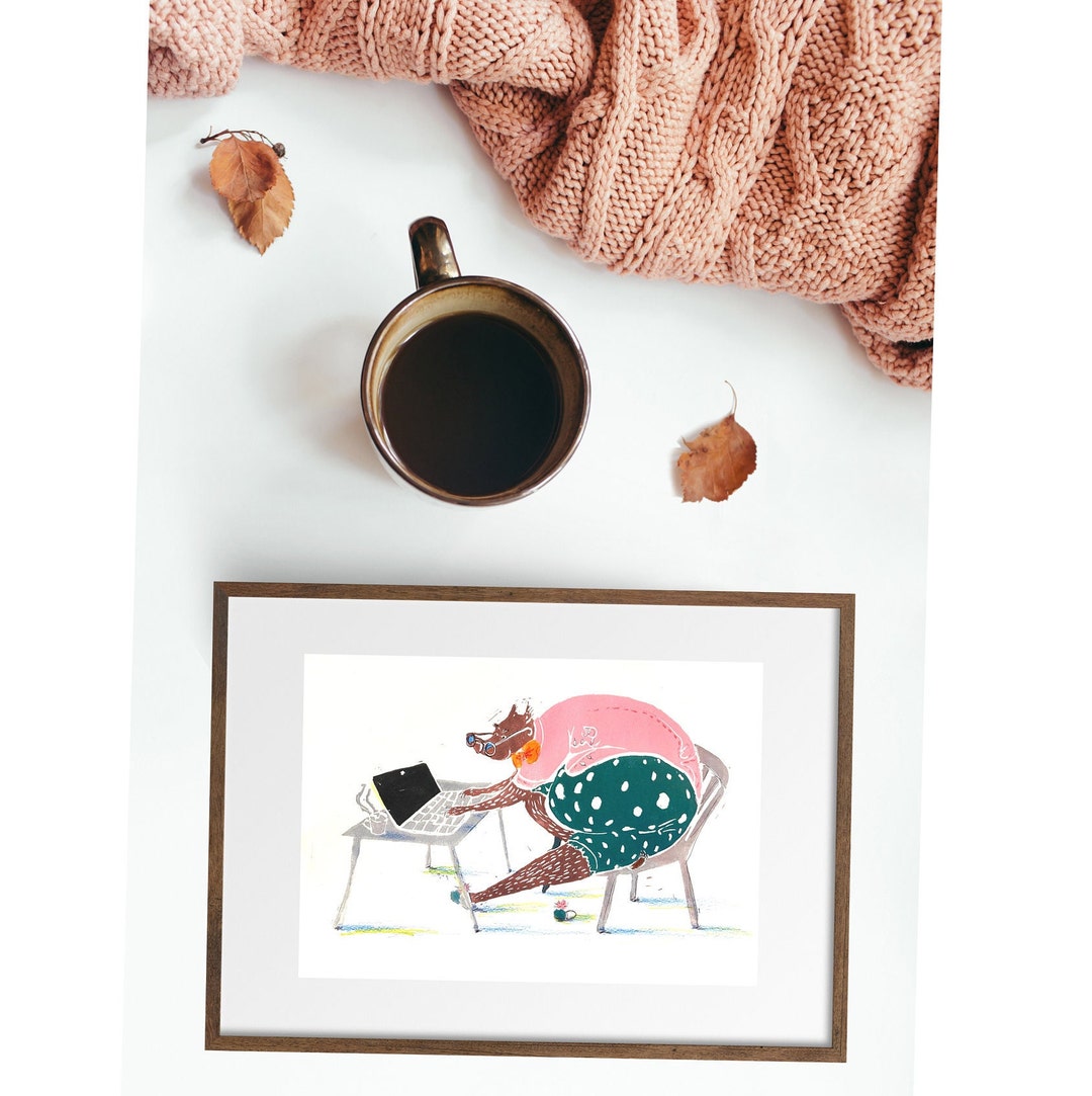 Wall Art for Home and Office - Hand Printed - Working From Home - Print ...