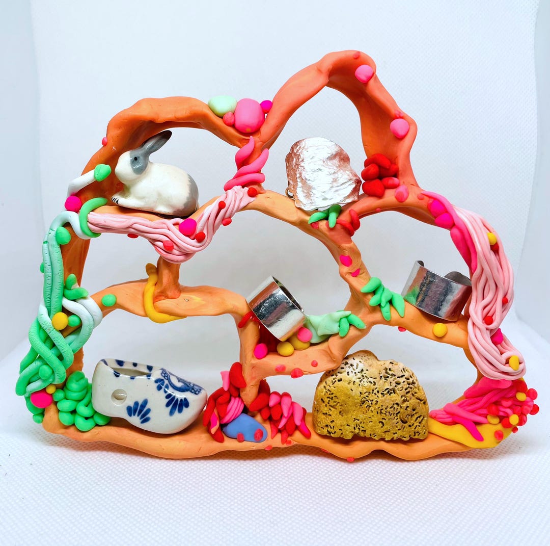 Display Shelf for Trinkets, Little Wall Shrine, Coral Reef Shelf, Wall ...
