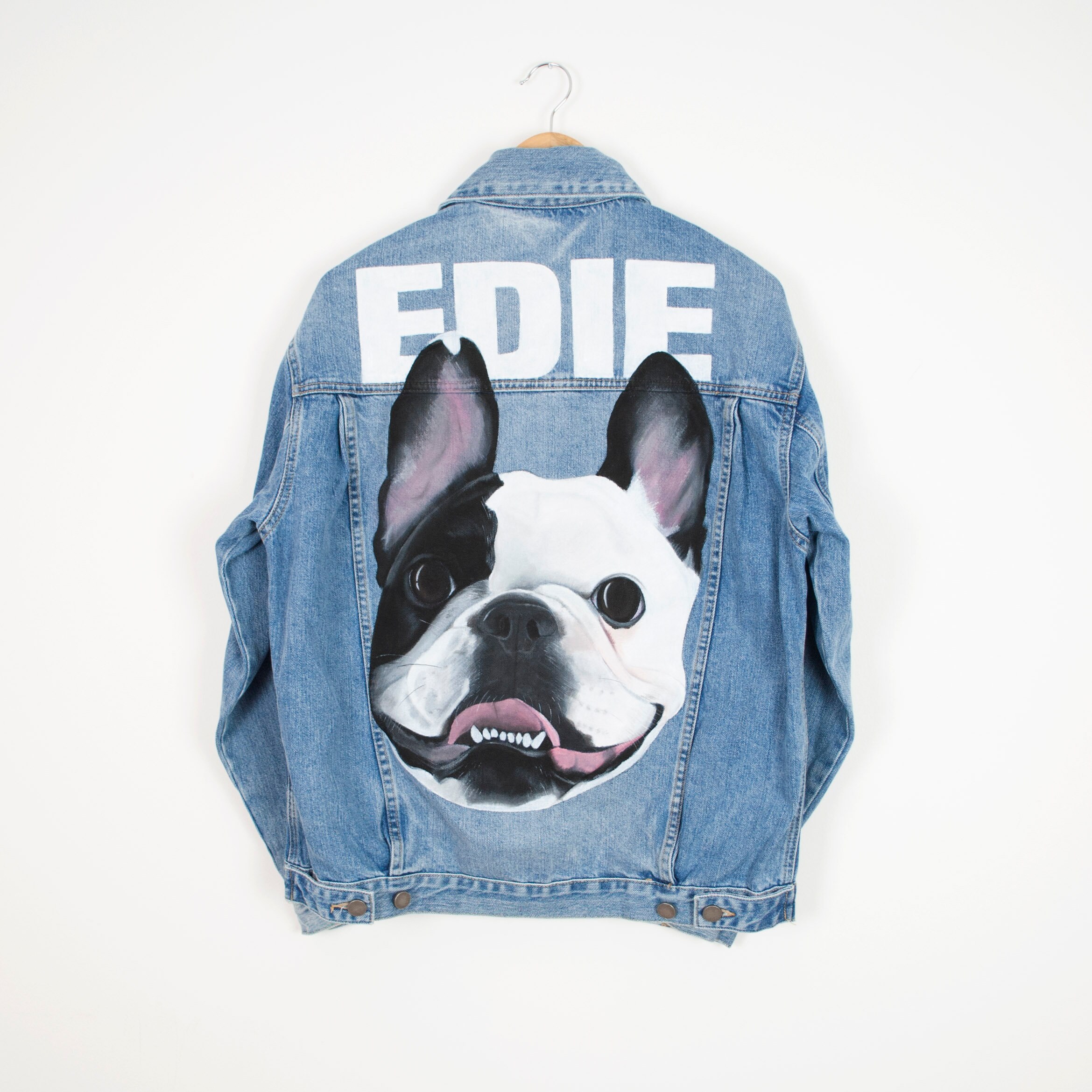 Adult Custom Pet Portrait Hand Painted Denim Jacket Full - Etsy