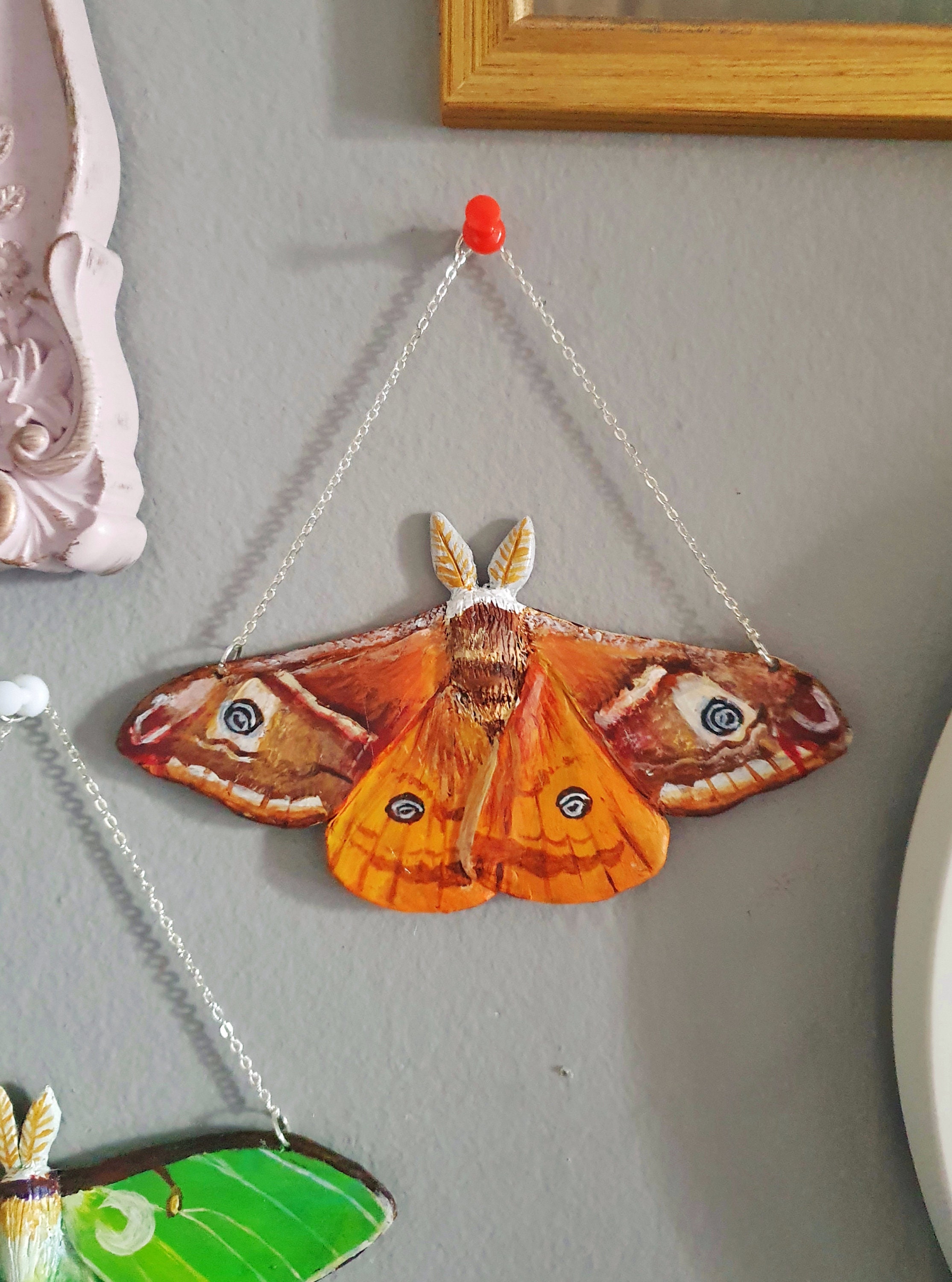 Emperor Moth, Wall Hanging, Cottagecore Decor, Pavonia, Green Witch ...