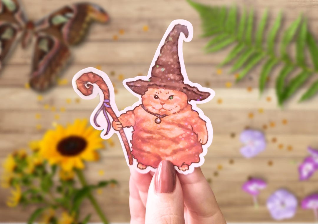 Mage Fat Cat Meme Shiny Sticker, Funny Gift for Cat Lovers - Etsy