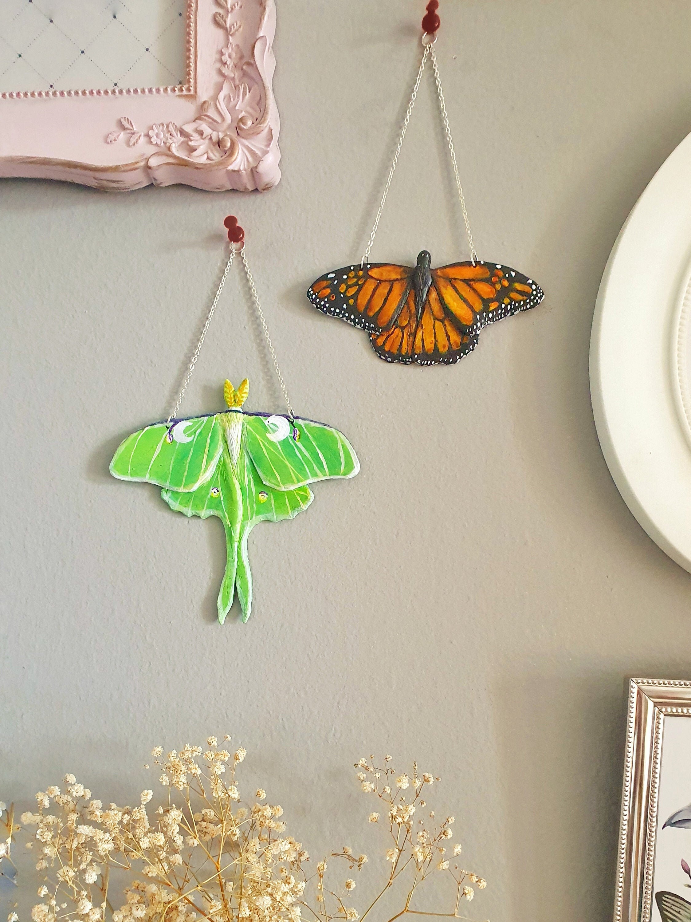 Luna Moth Wall Hanging for Magic Decoration Inspired in Cottagecore ...
