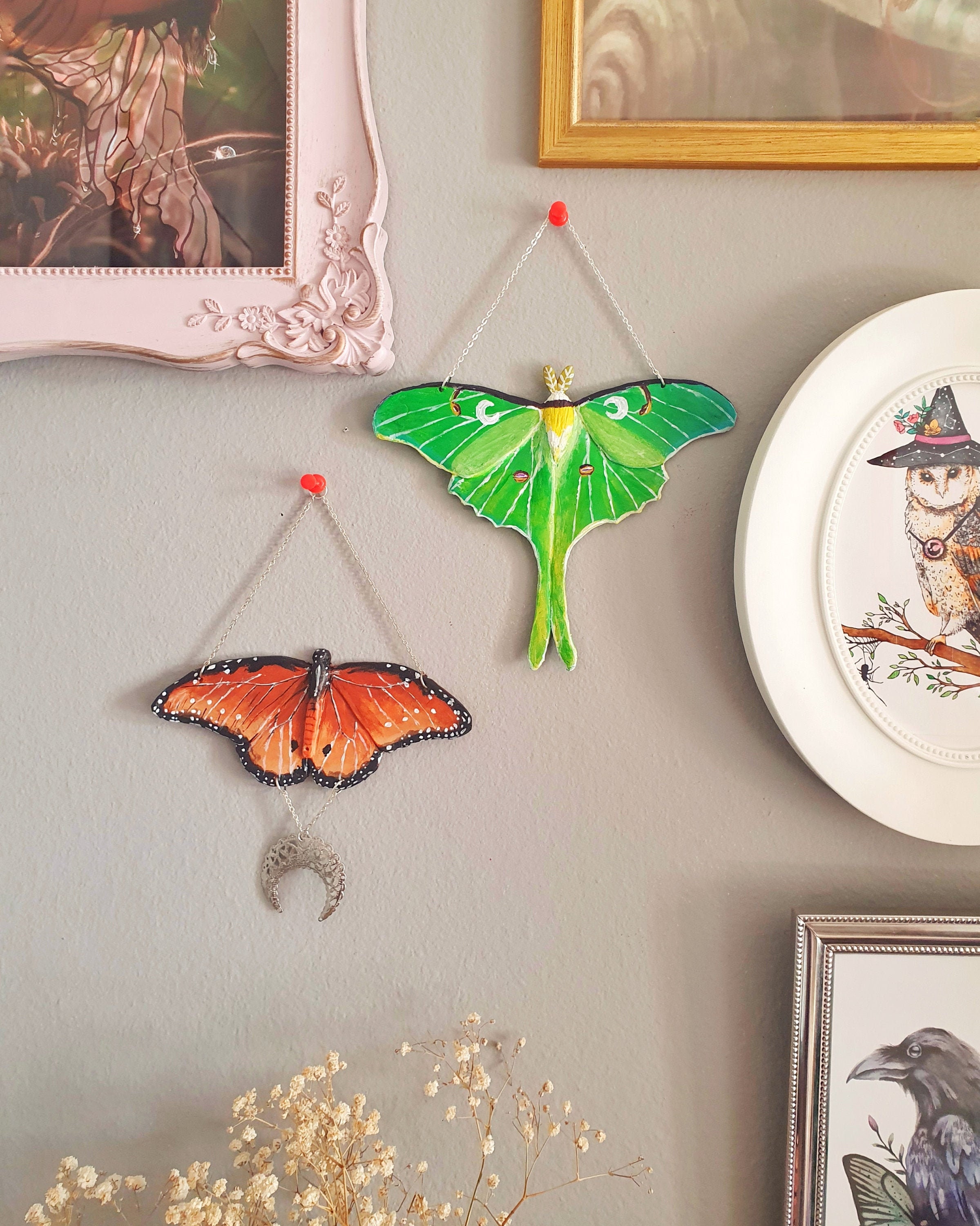 Luna Moth Wall Hanging for Magic Decoration Inspired in - Etsy