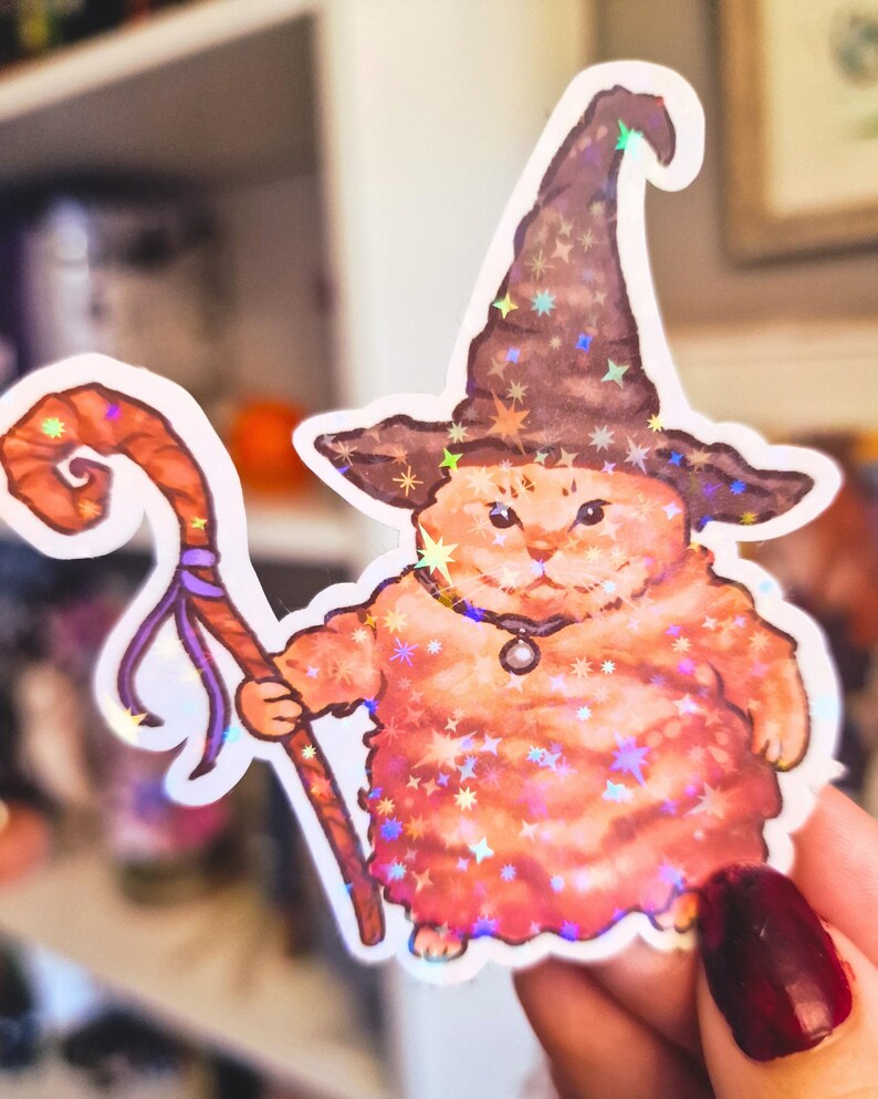 Mage Fat Cat Meme Shiny Sticker, Funny Gift for Cat Lovers - Etsy