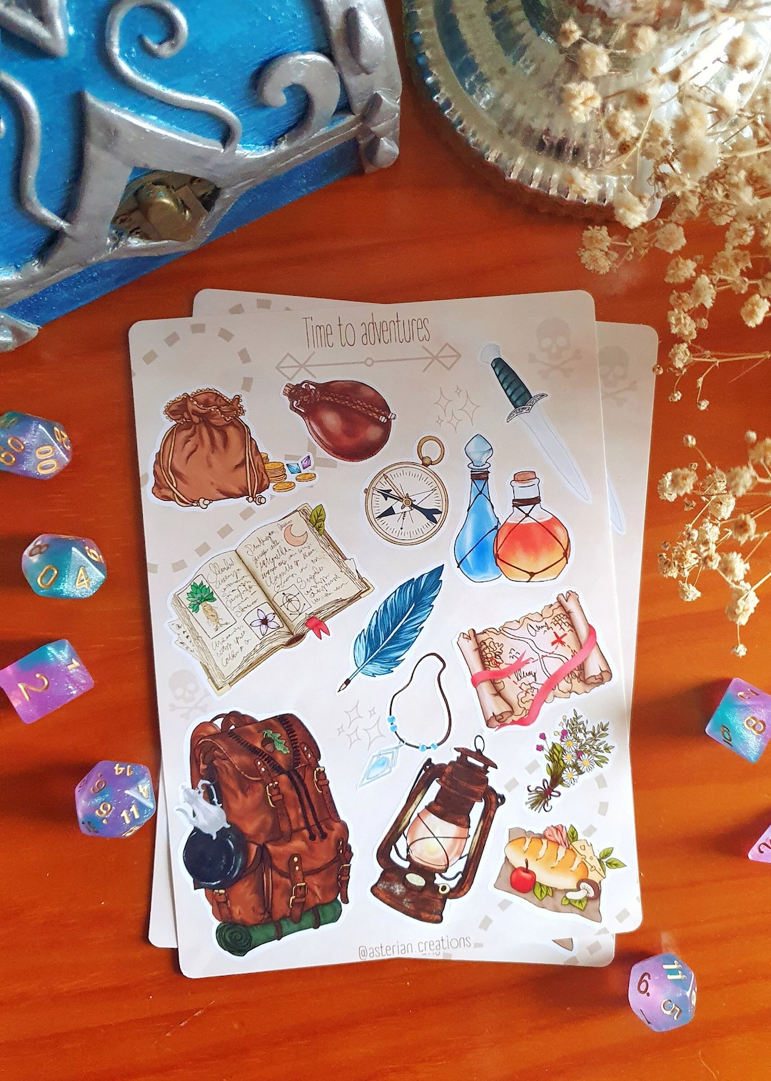 Adventure Dnd Sticker Sheet Dungeons and Dragons Roll Fantasy ...