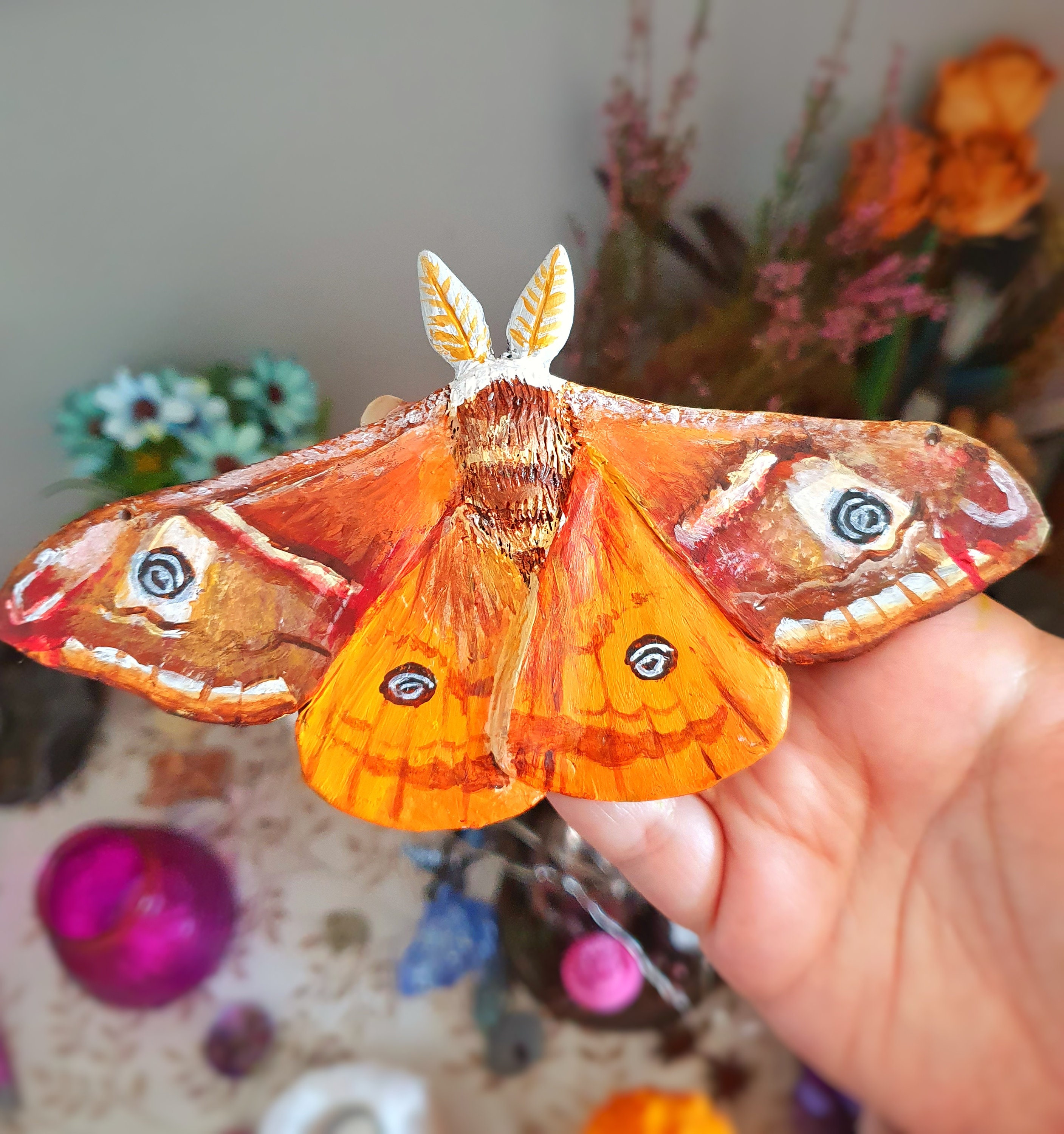 Emperor Moth Wall Hanging Cottagecore Decor Pavonia Green | Etsy