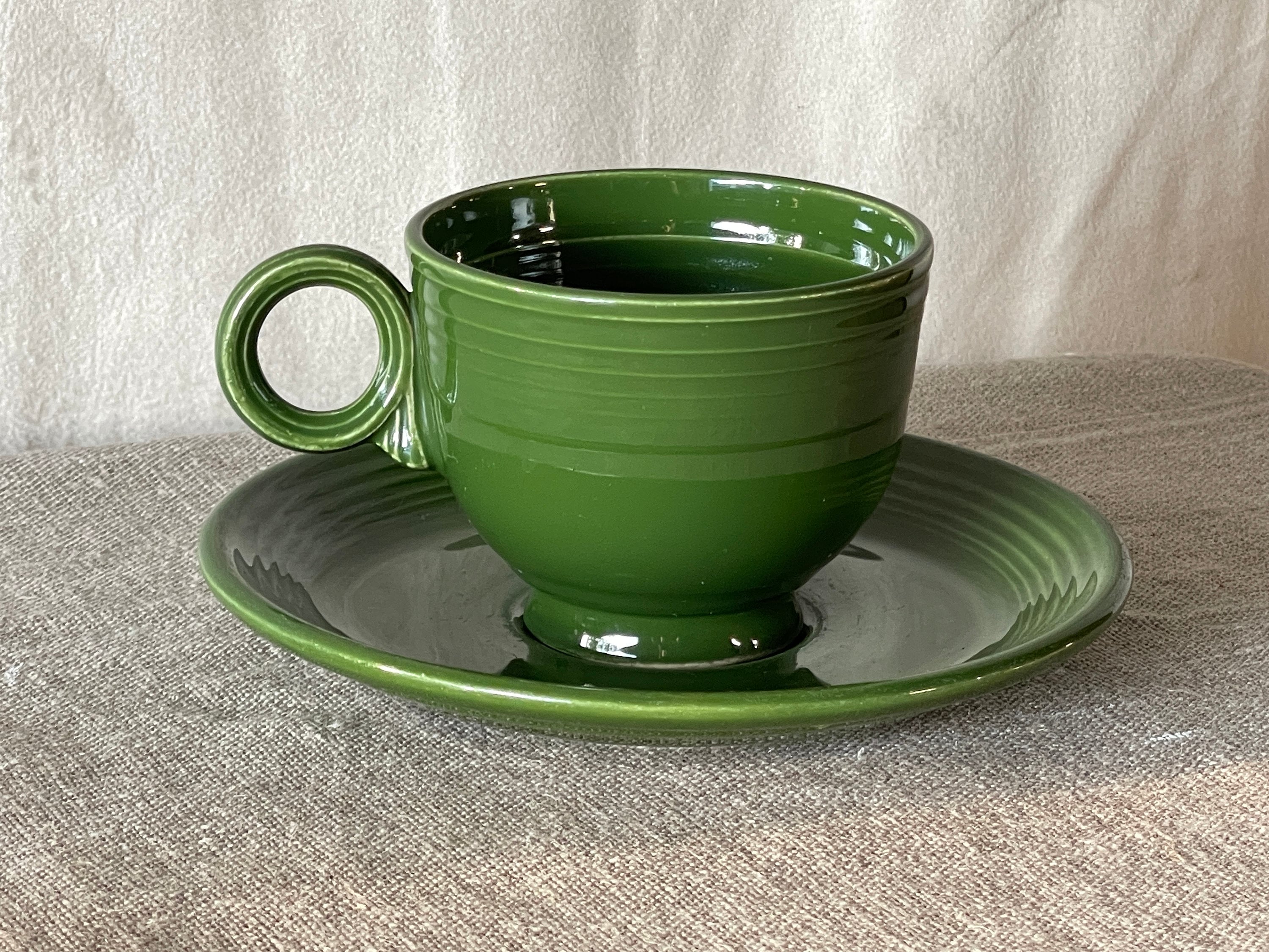 Vintage Fiestaware Teacup and Saucer Sunflower Yellow Forest Light ...