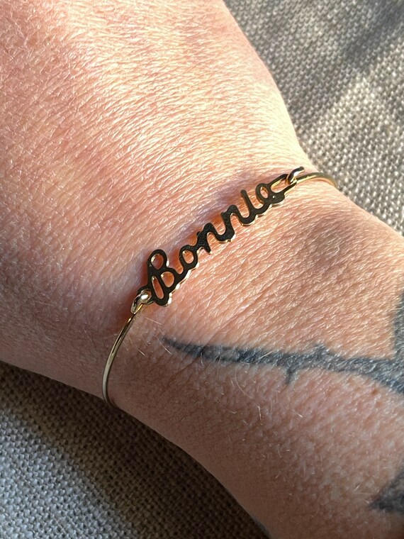 Vintage Name Bracelet ‘Bonnie’ Gold Tone - Gem
