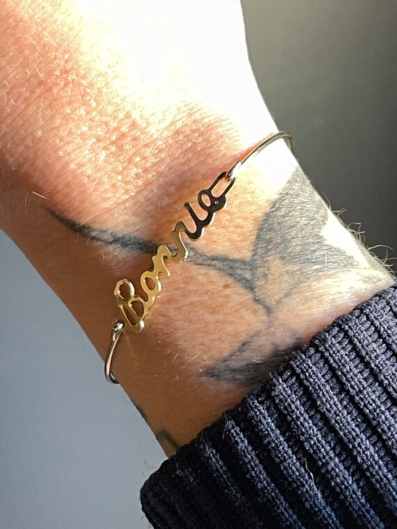 Vintage Name Bracelet ‘Bonnie’ Gold Tone - Gem