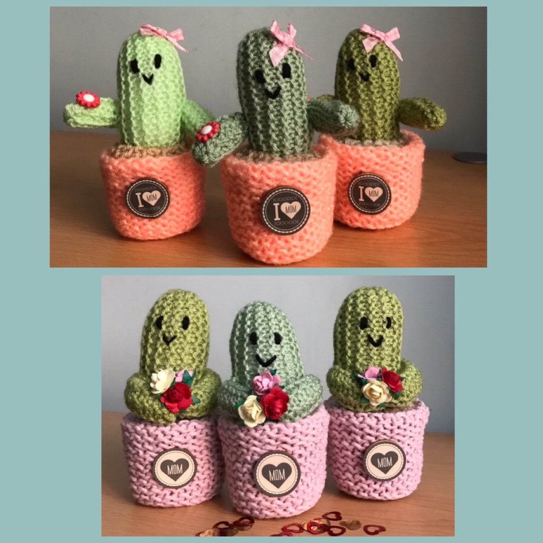 Knitted Mom Cactus. Thank You Mum. Mothers Day. Love You Mom. Birthday ...