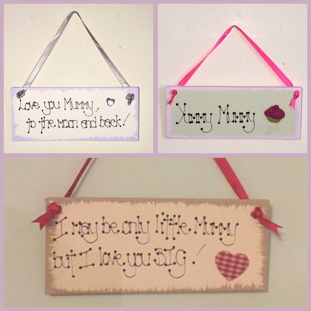 Mummy Handcrafted Gift Plaque. I Love You Big Mummy yummy Mummy Laura ...