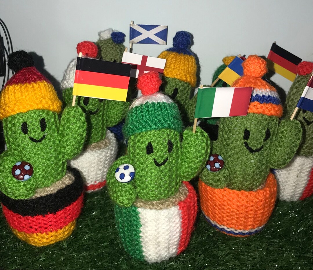 Knitted Football Cacti. Euros Germany 2024 Completely Unofficial. - Etsy