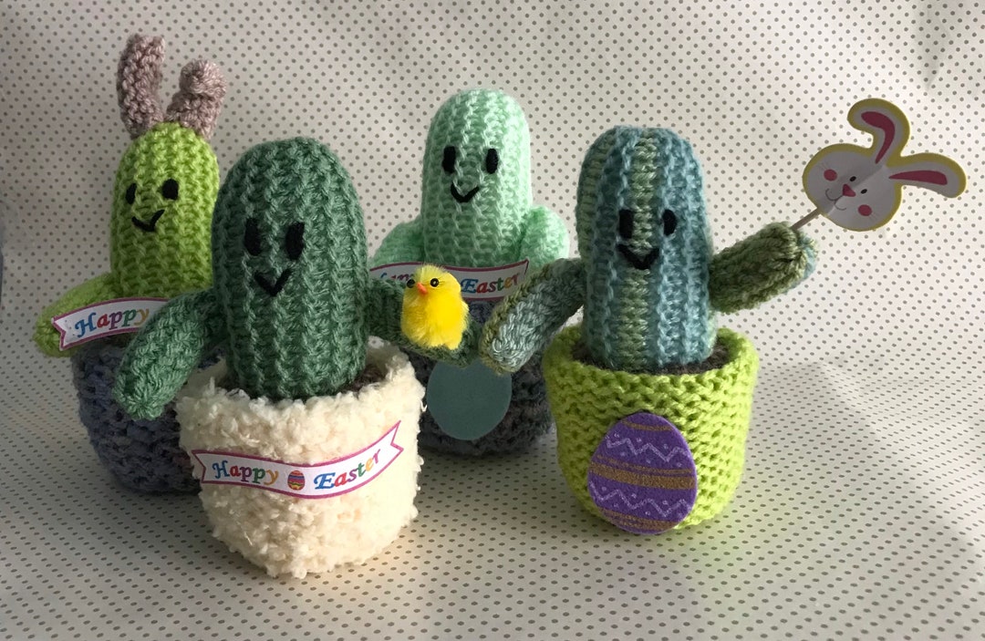 Knitted Easter Cacti. Happy Easter. Easter Bunny. Easter Chick. Egg. - Etsy