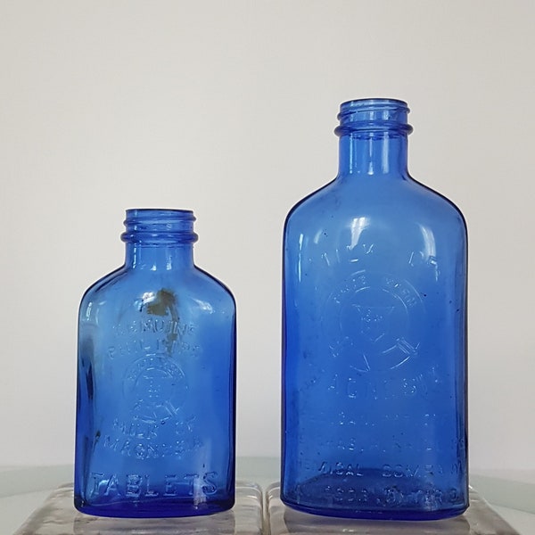 Vintage Milk of Magnesia Blue Glass Bottle - Etsy