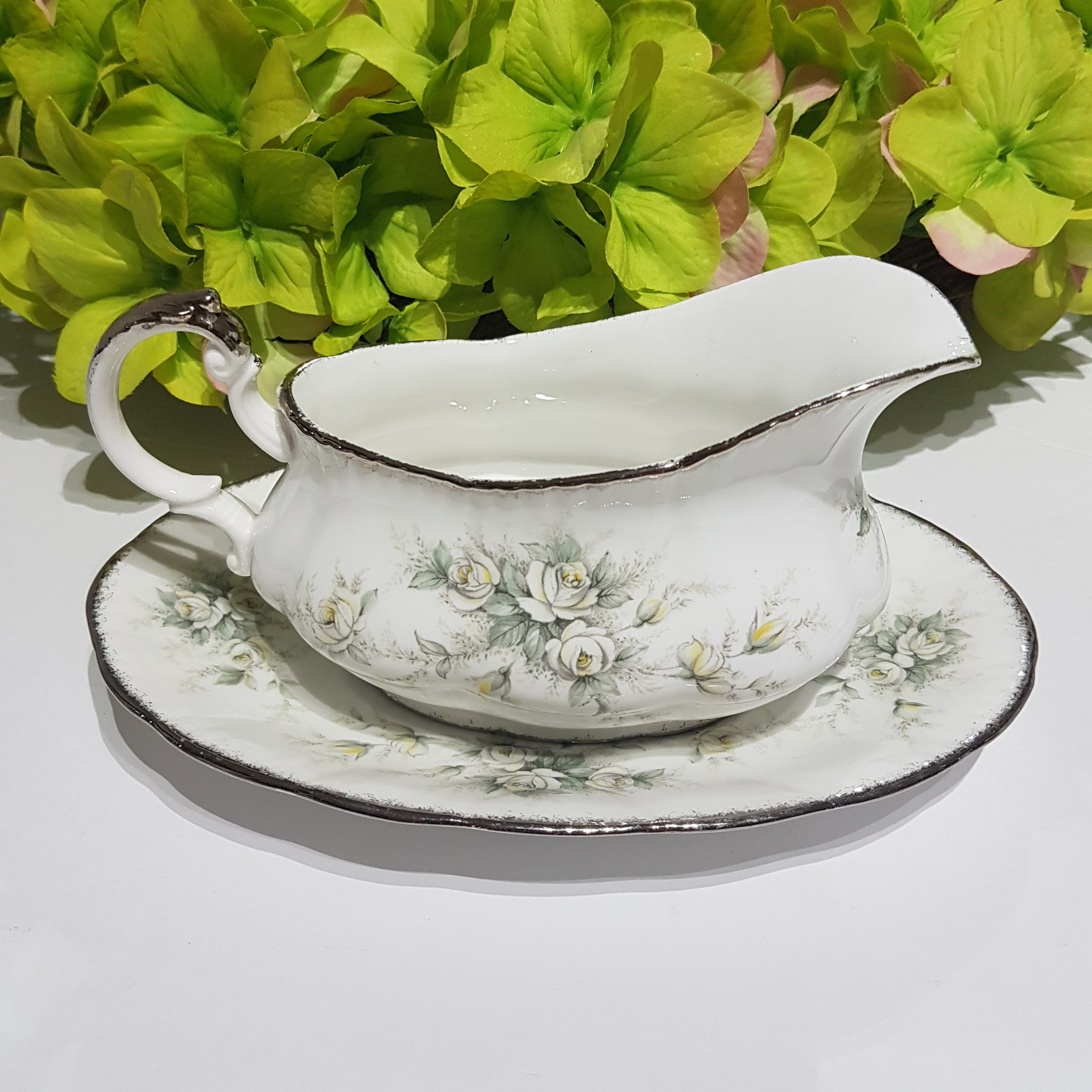 Vintage Paragon FIRST LOVE Gravy Sauce Boat with Underplate, White ...