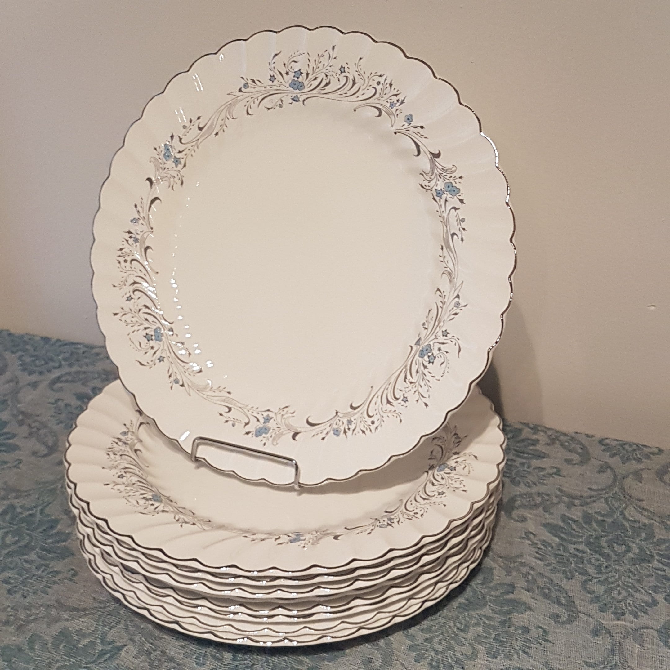 Set of 9 Vintage Dinner Plates, Johnson Brothers Ironstone
