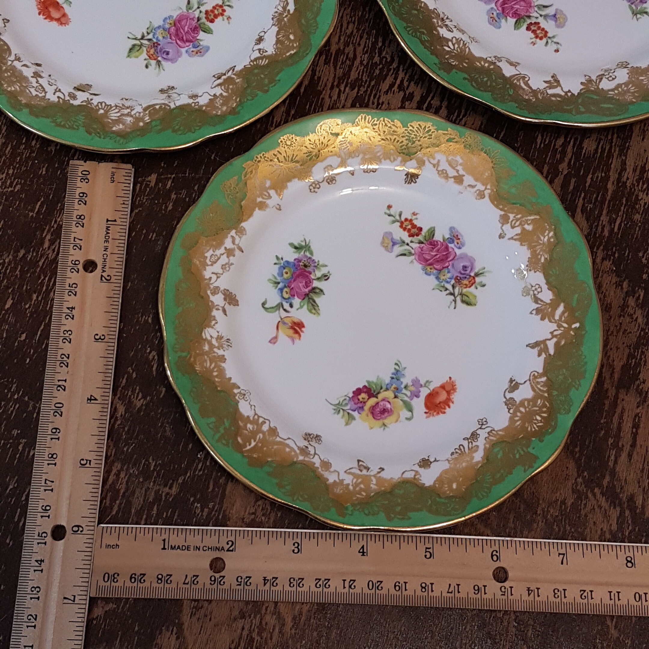 Hammersley Bone China, 7 Inch, Side Plates, Set of 3, Floral Sprays ...