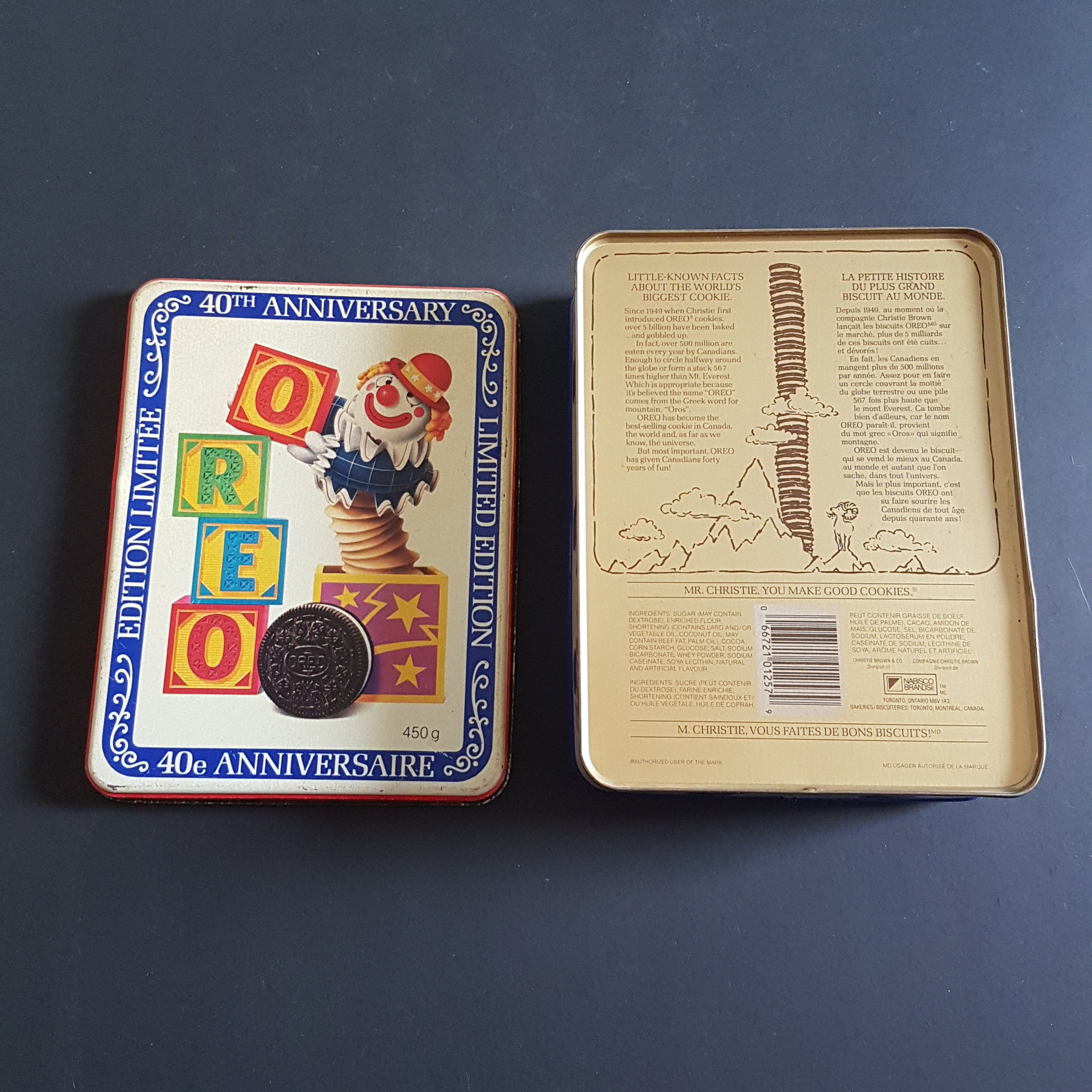 40th Anniversary Limited Edition Oreo Cookie Tin Box, Clown Biscuit Tin ...