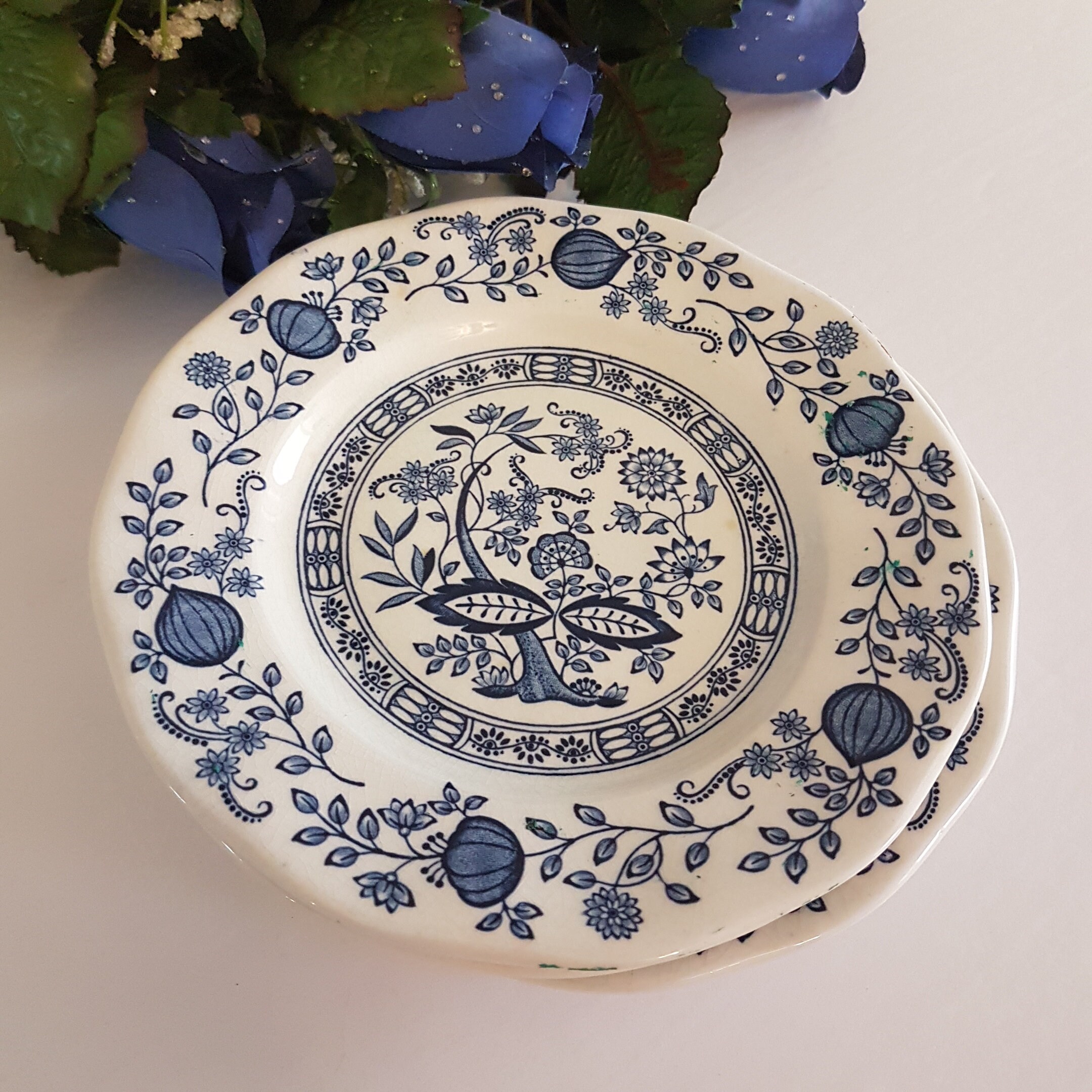 Wedgwood Blue Onion 7 Side Plates, Set of 3, Exclusively For Longine's ...