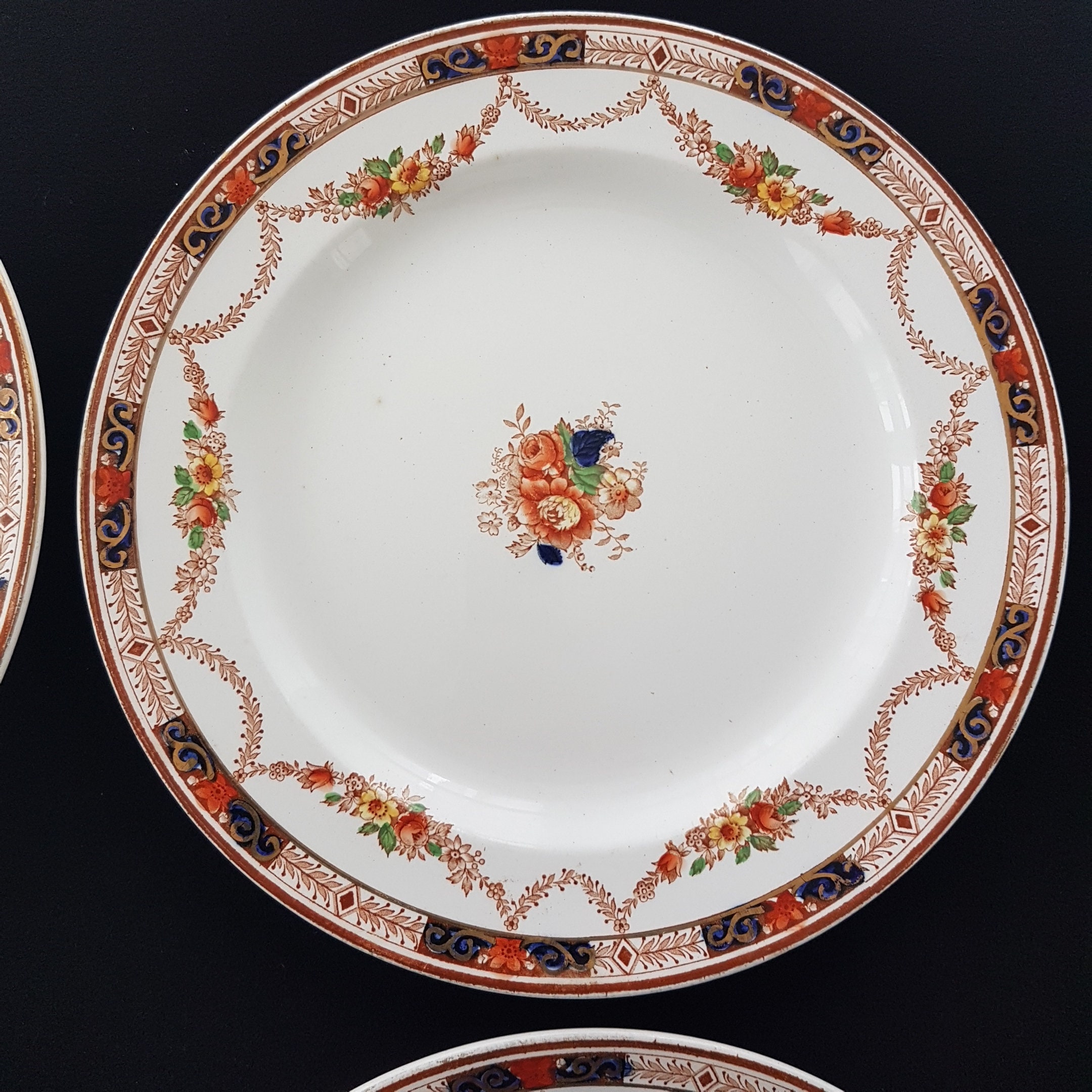 ALEXANDRA Dinner Plates by S (Sampson) Hancock and Sons Coronaware, 10. ...