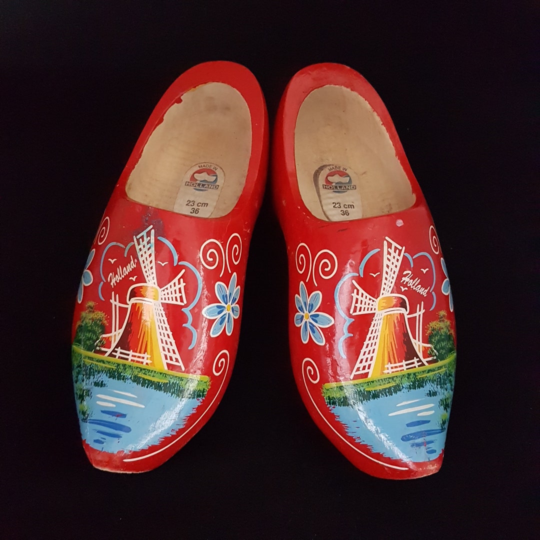 Vintage Hand Carved Dutch Clogs, 23cm, EU36, Wooden Shoes, Holland ...