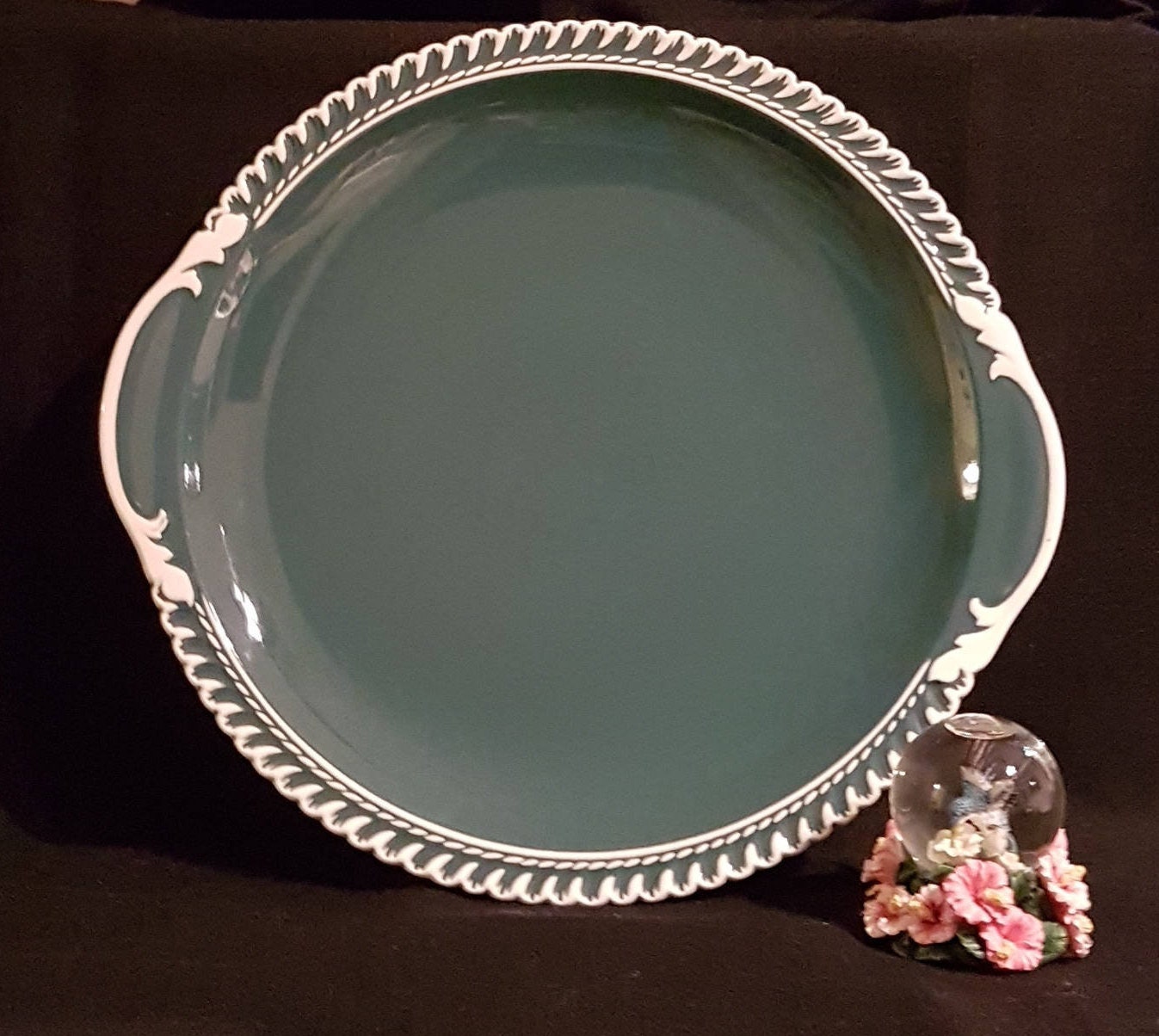 Harker Pottery / Harkerware / 11 Cake Plate / Corinthian Teal Green / 2 ...