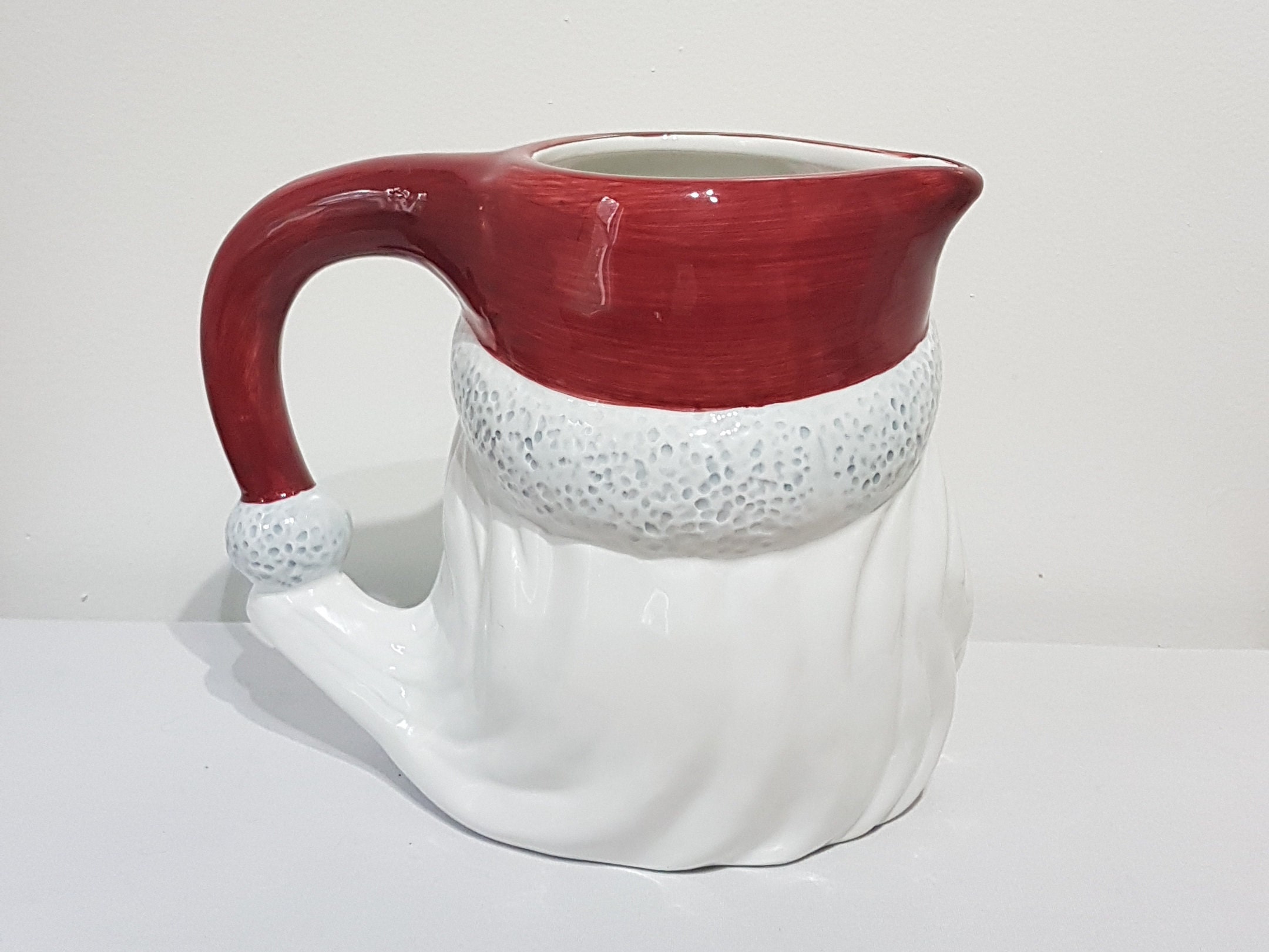 Ceramic Santa Pitcher Jug, Christmas Entertaining, Christmas Table Decor
