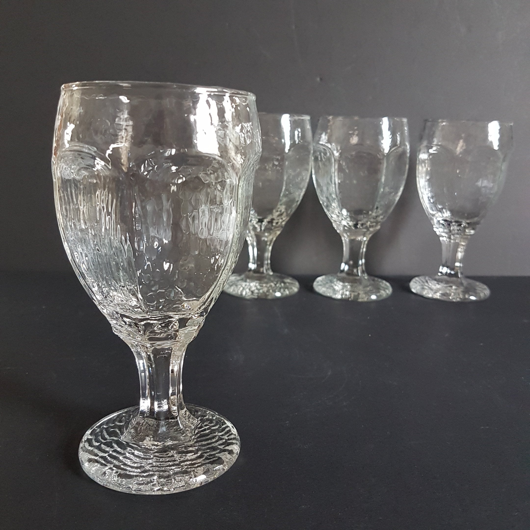 Vintage Libbey Chivalry Clear, Set of 4 Water Goblets, Gibraltor ...