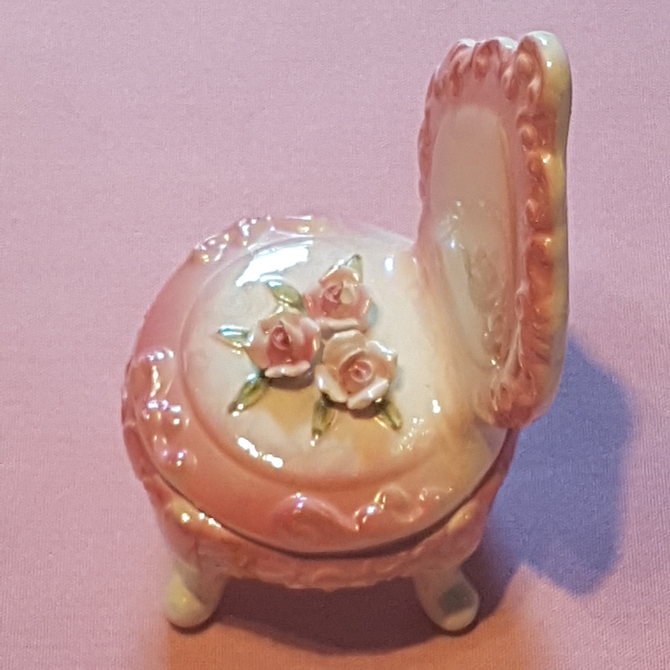 Vintage Bone China Japanese Jewellery Box, China Chair, Porcelain Chair ...