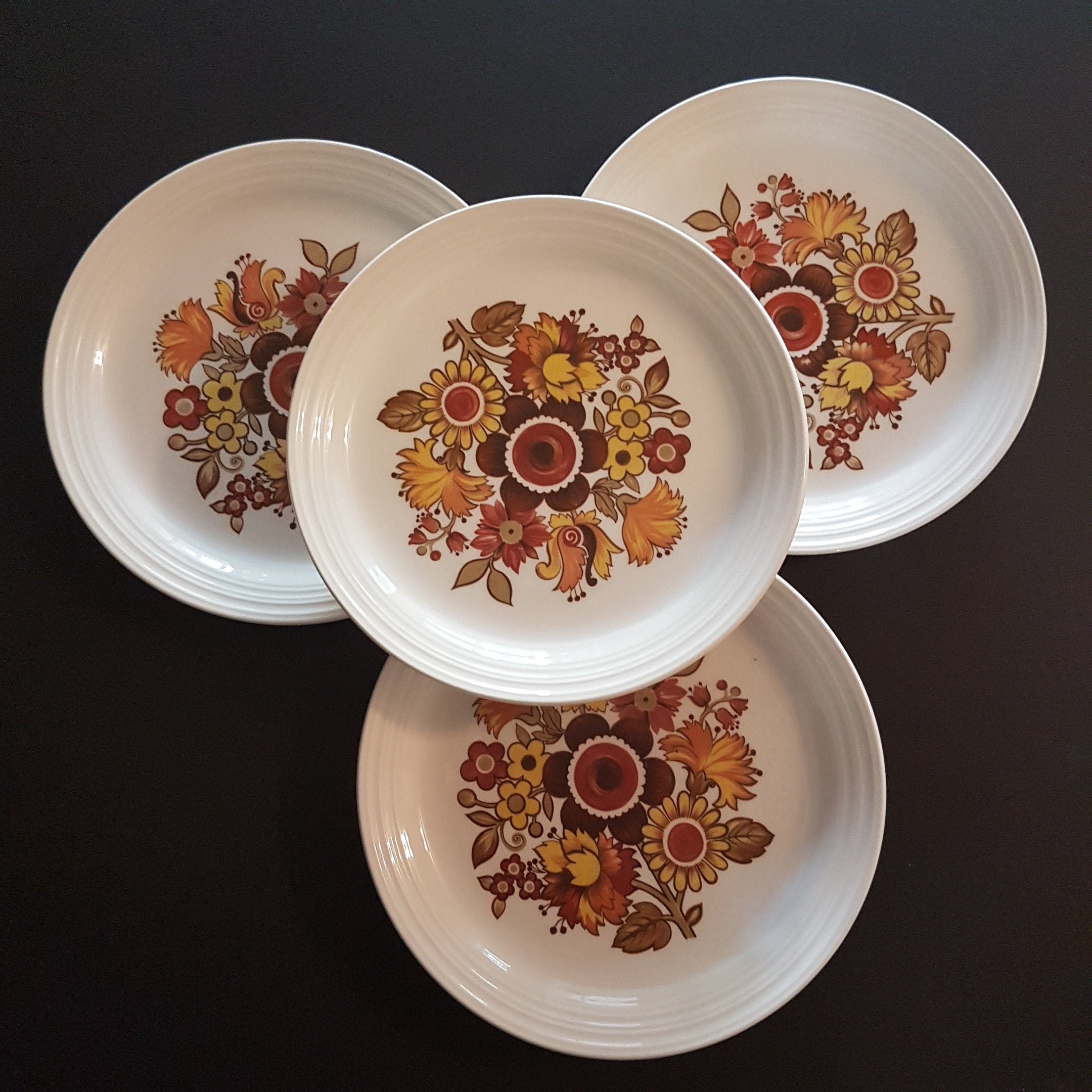 Home & Living Kitchen & Dining 1970s Rust Ironstone Yellow & Brown ...