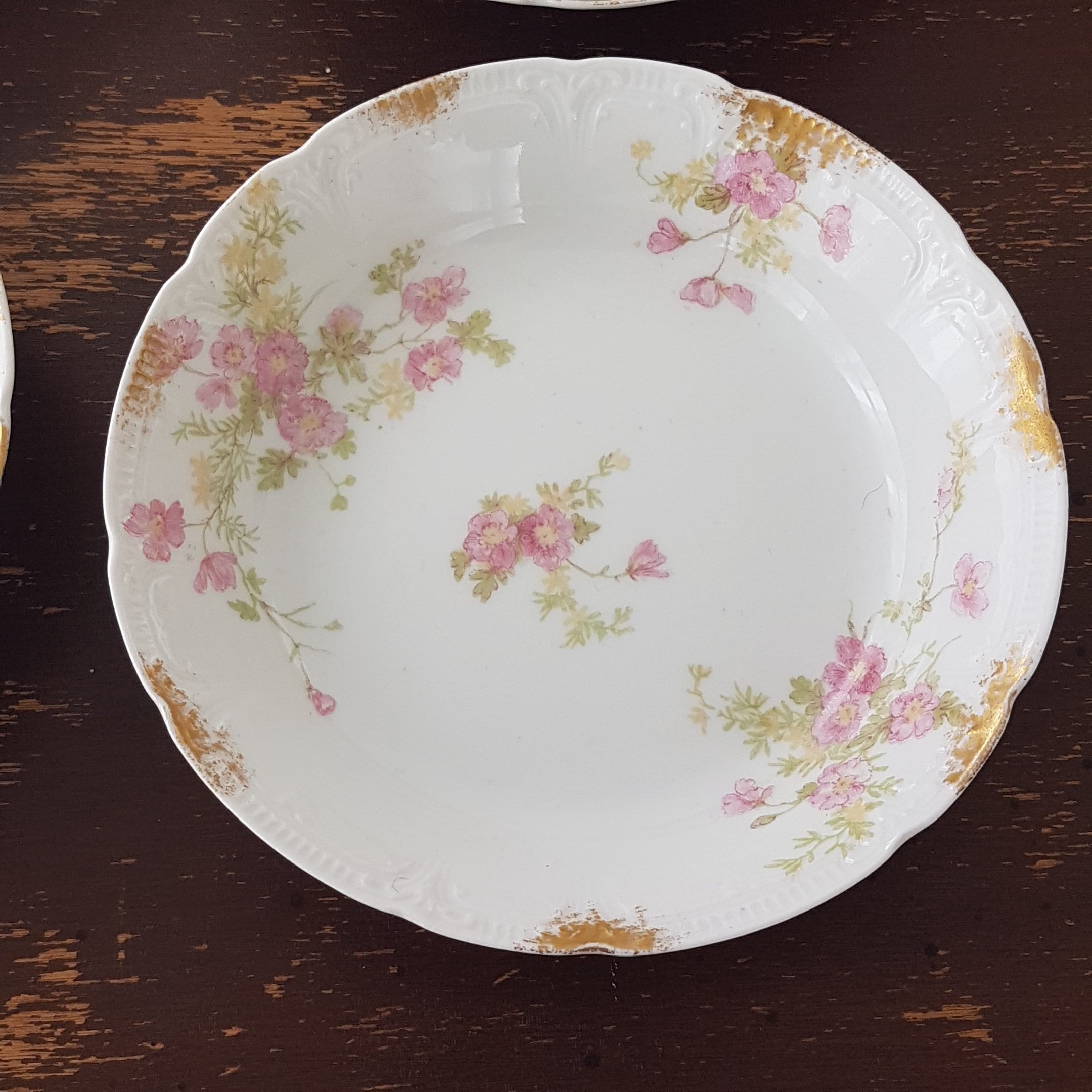 CH Field Haviland Limoges Porcelain Berry Bowls, Set of 4, Pink Flowers ...