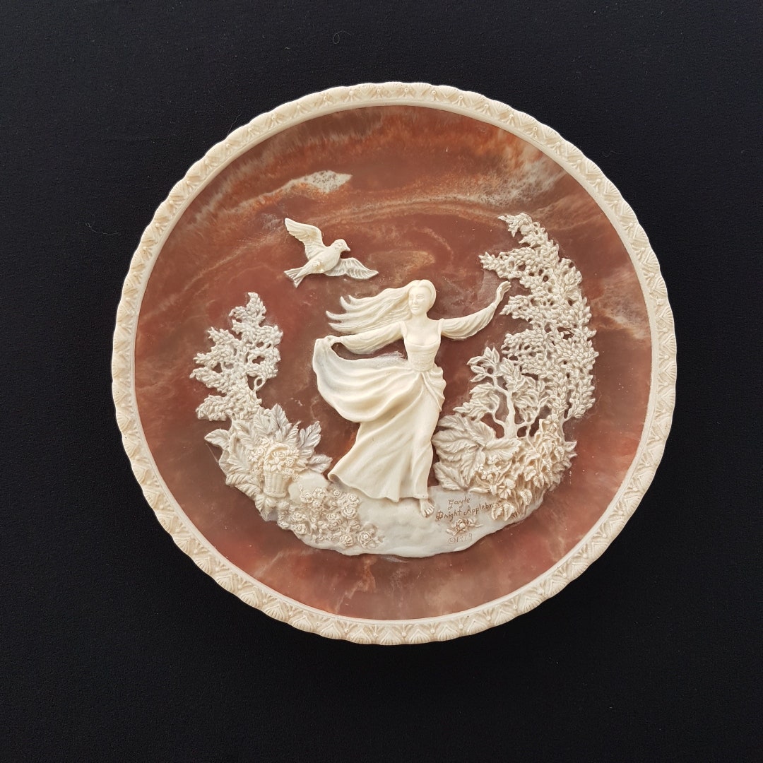 Vintage Incolay Stone Wall Plate – “to A Skylark” Romantic Poets Series ...